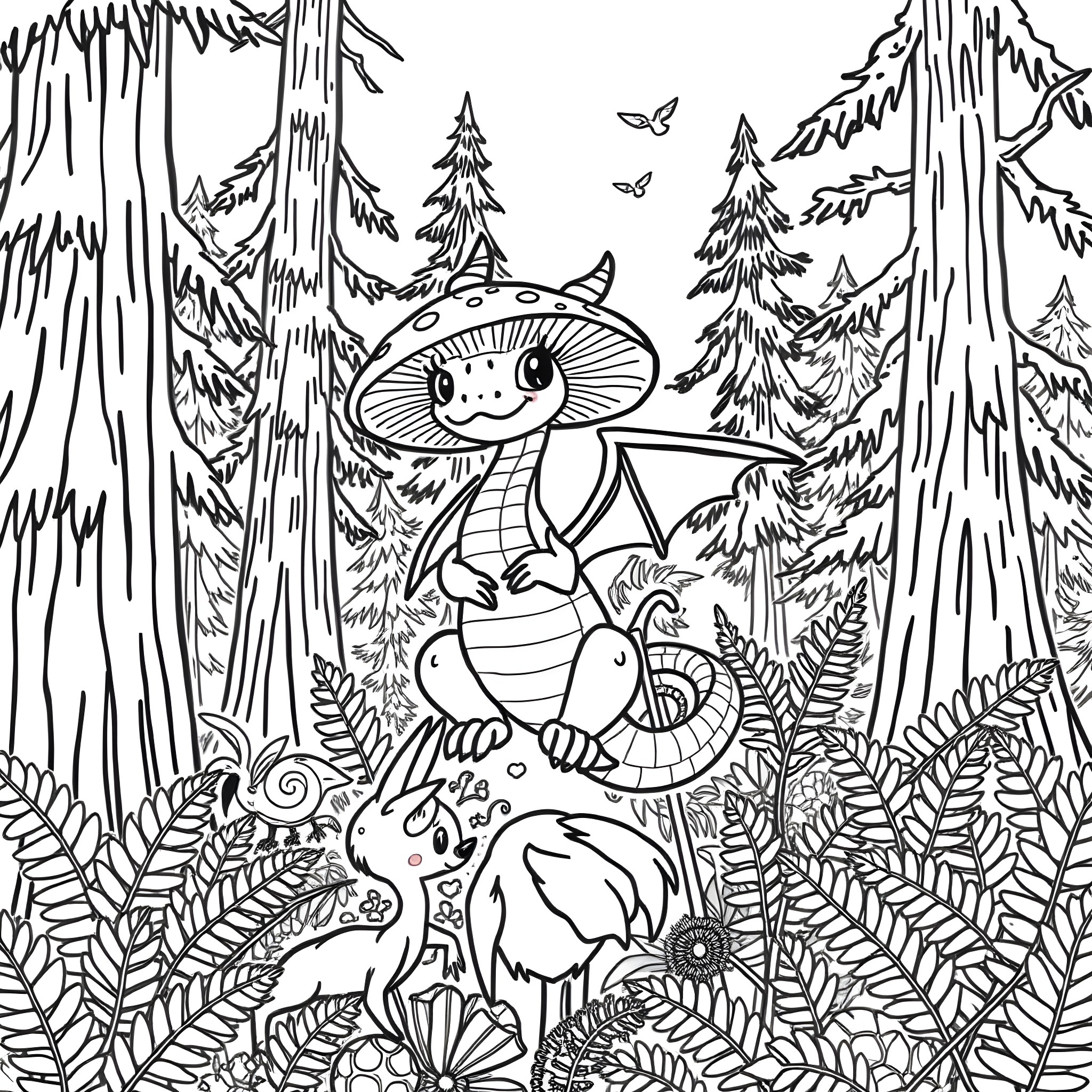 Best Mushroom Dragon Coloring Pages (Free Printable PDF)