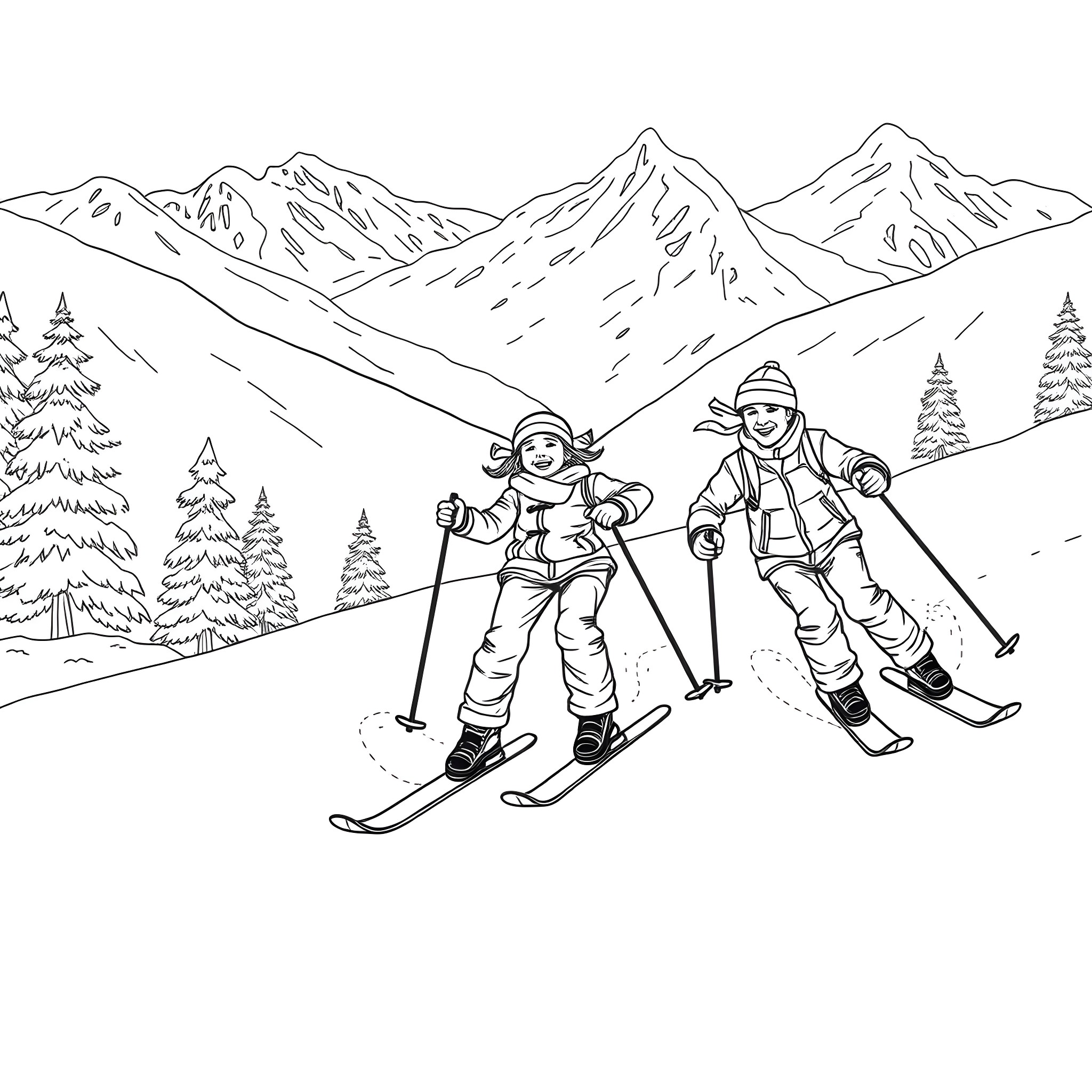 Best Skiing Coloring Pages (Free Printable PDF)