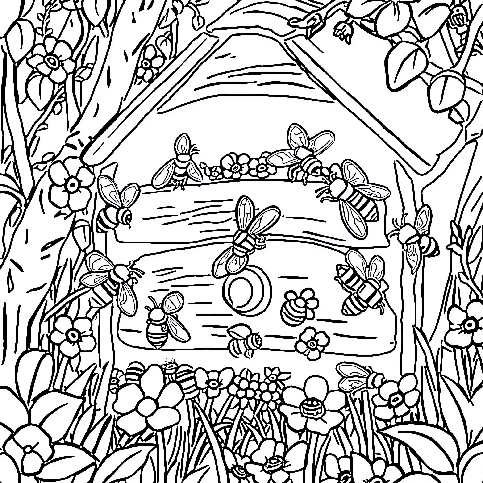 Best Beehive Coloring Pages (Free Printable PDF)