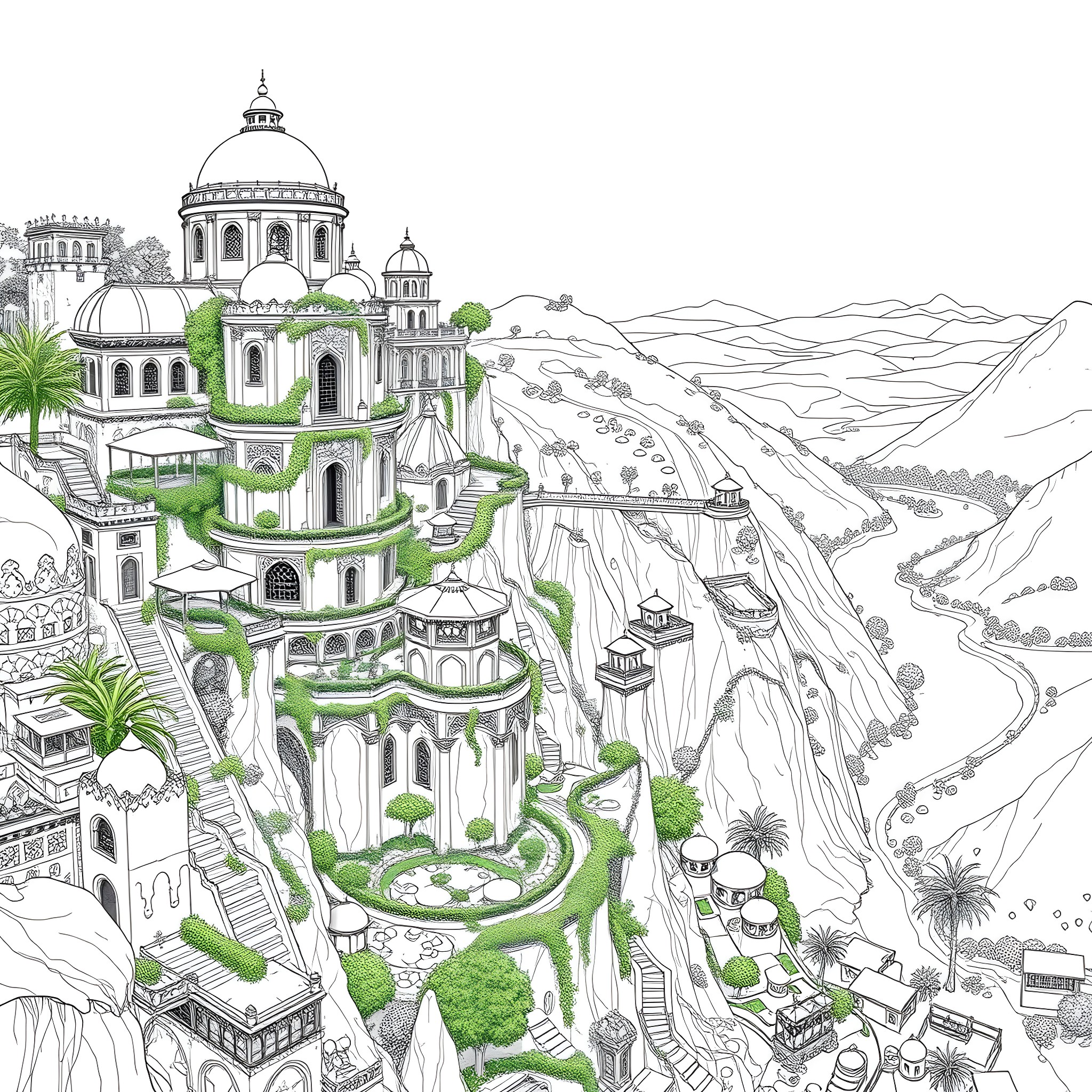 2 Best Hanging Gardens Coloring Pages (Free Printable PDFs)