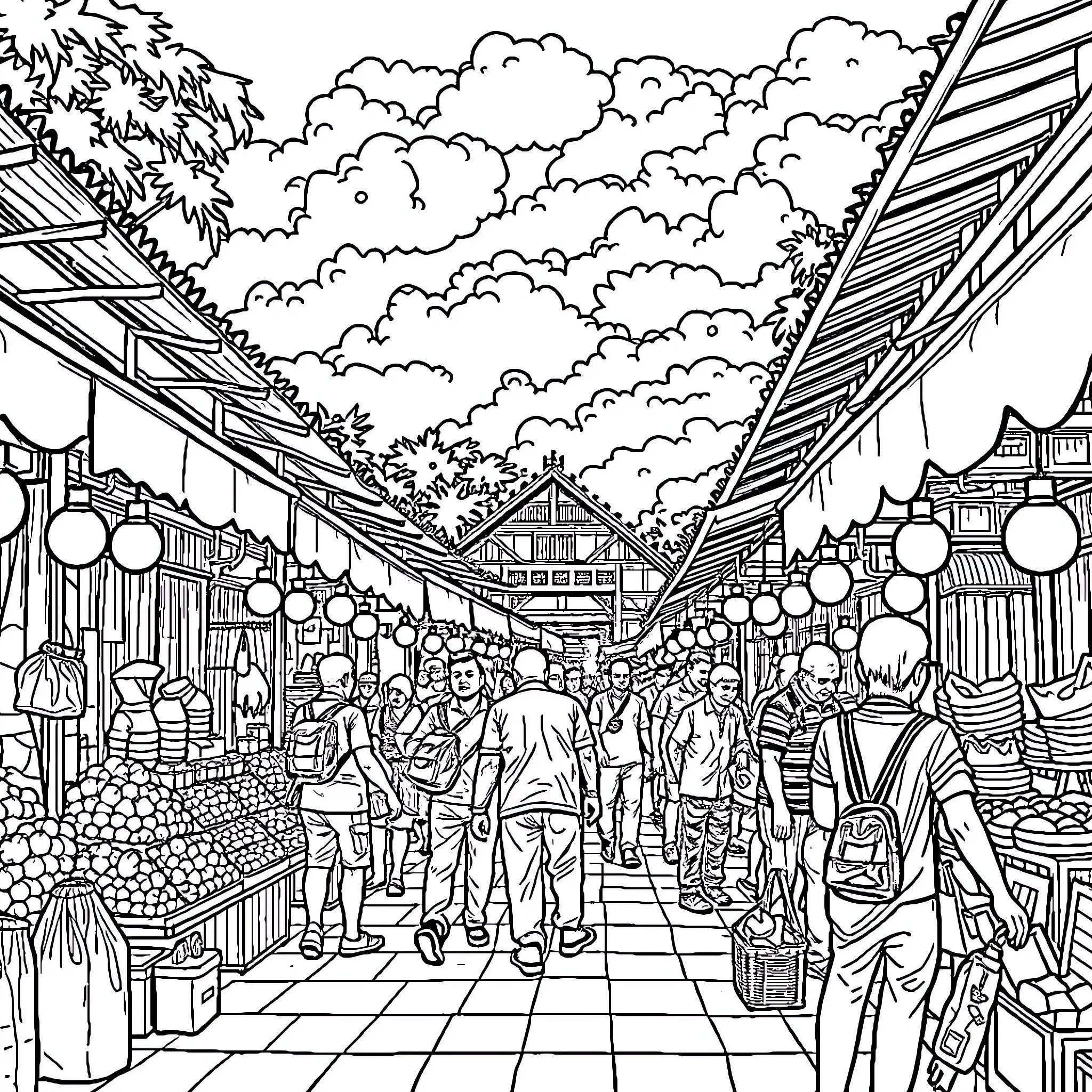 Best Market Coloring Pages (Free Printable PDF)
