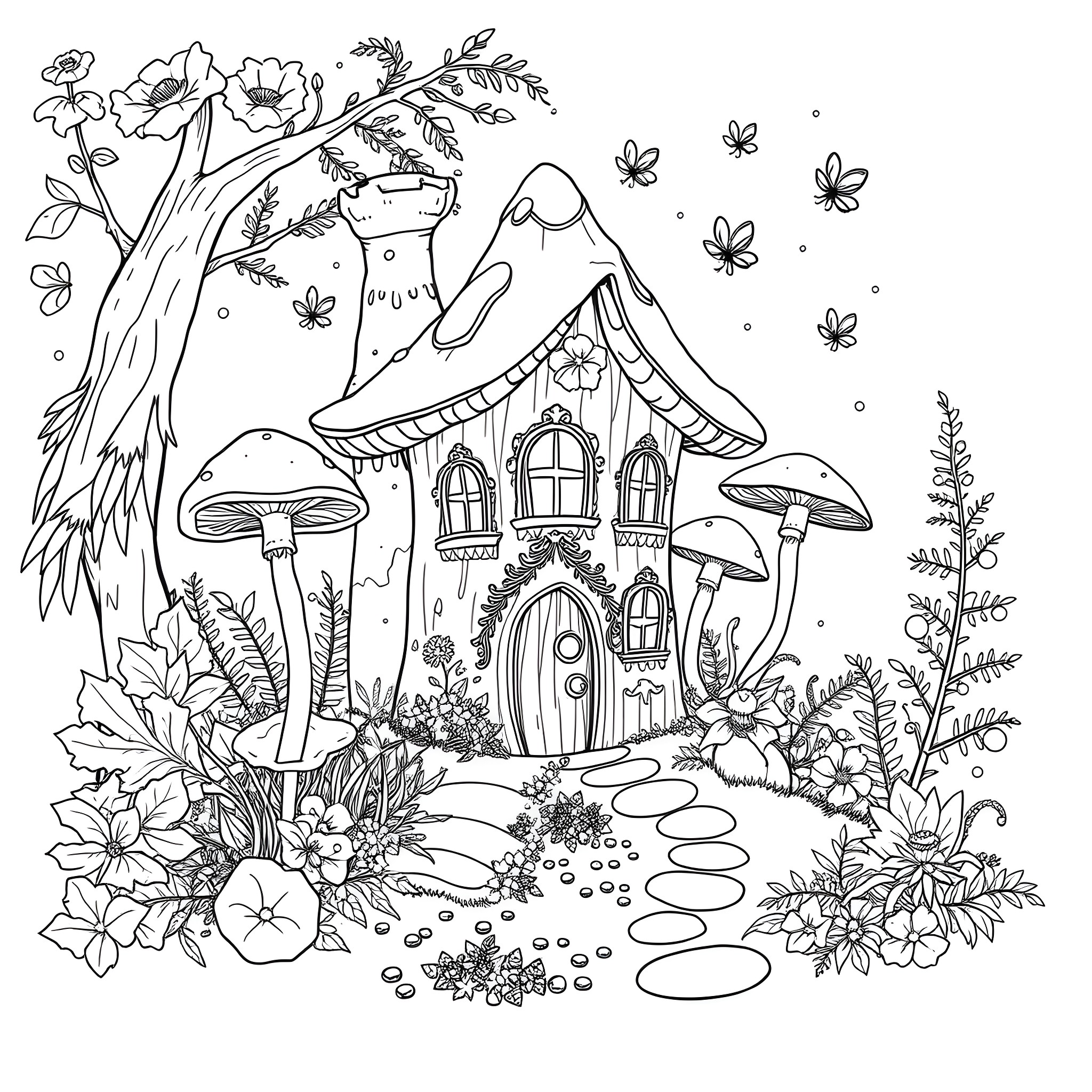 Best Fairy House Coloring Pages (Free Printable PDF)