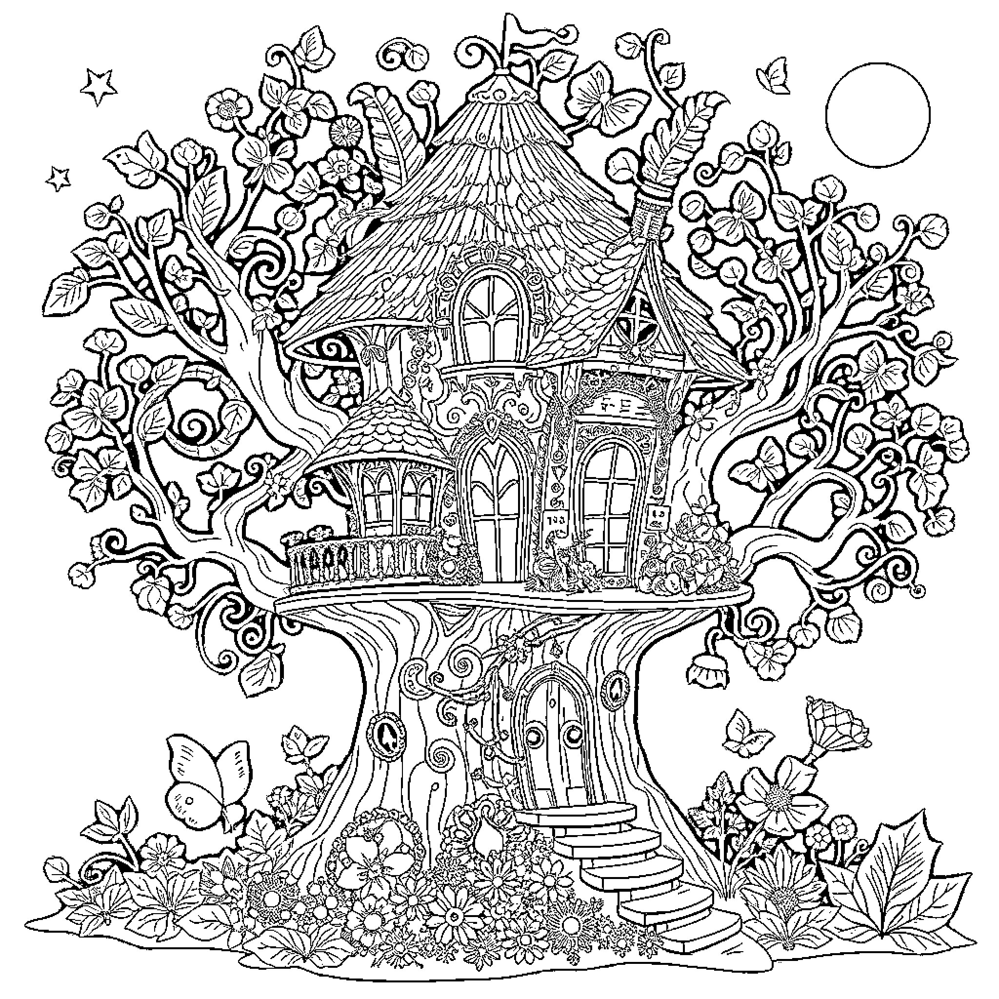 Best Treehouse Coloring Pages (Free Printable PDF)