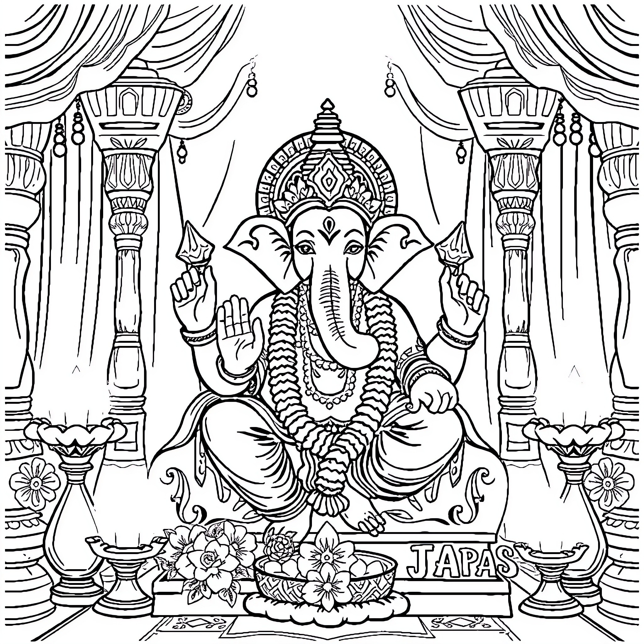 Best Ganpati Coloring Pages (Free Printable PDF)
