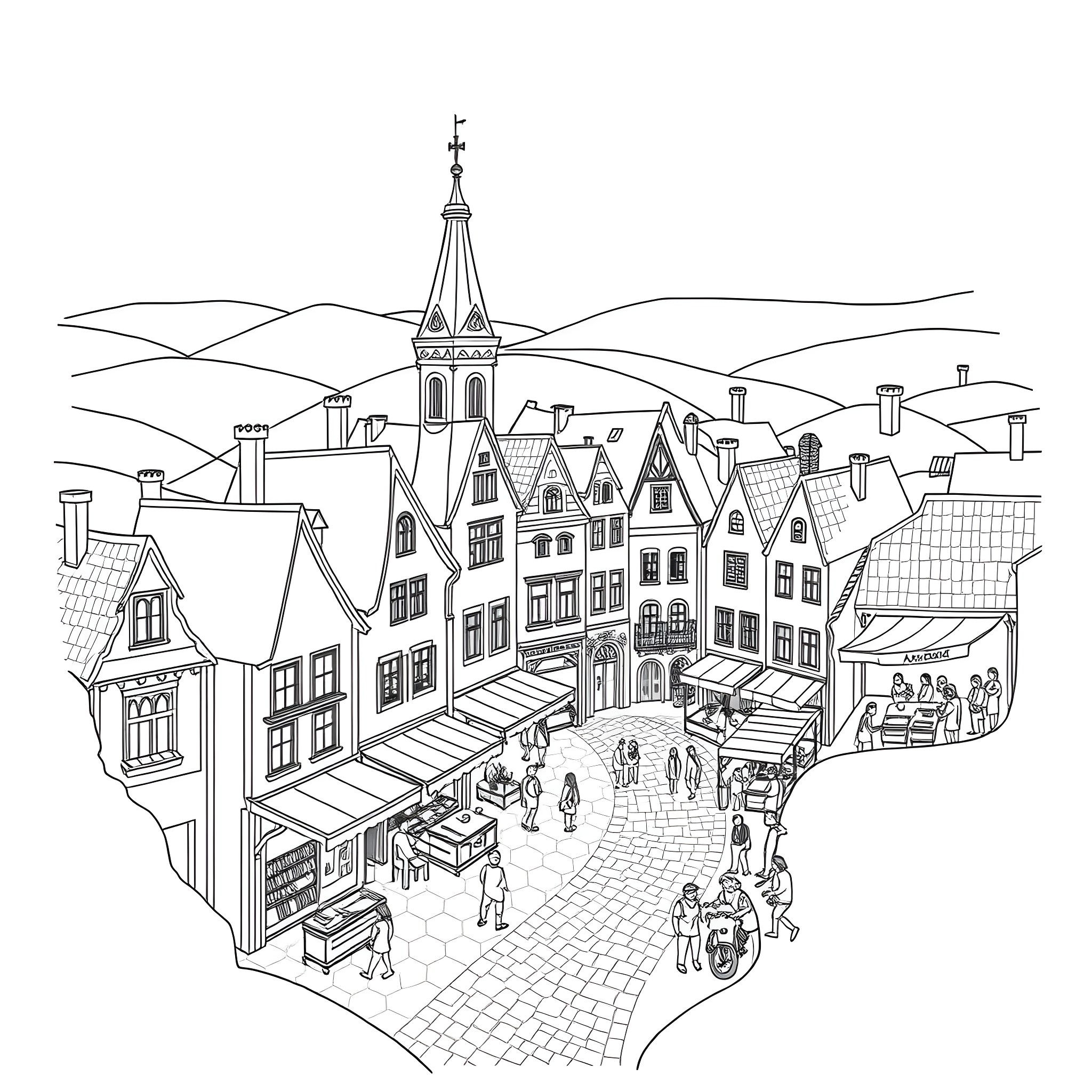 4 Best Christmas Town Coloring Pages (Free Printable PDFs)