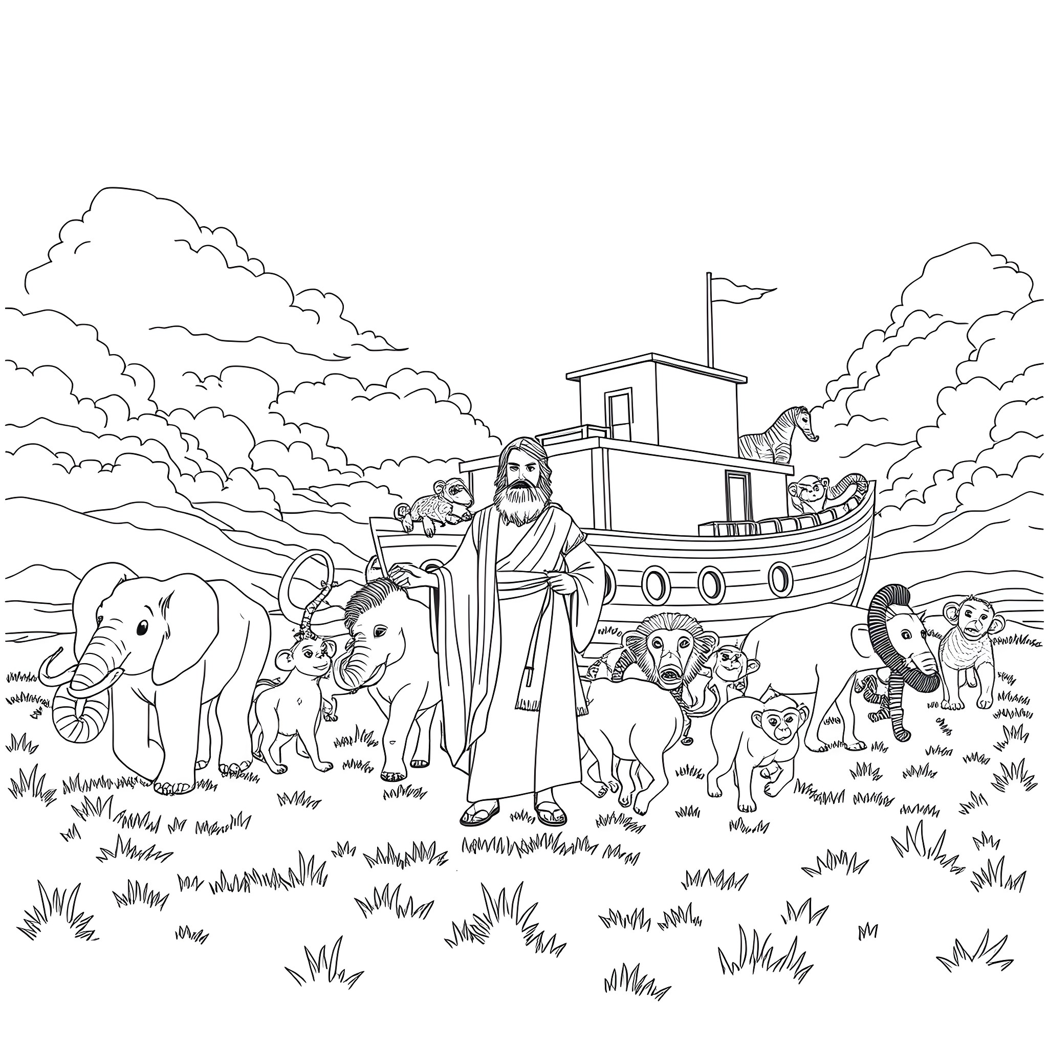 Best Noah Coloring Pages (Free Printable PDF)
