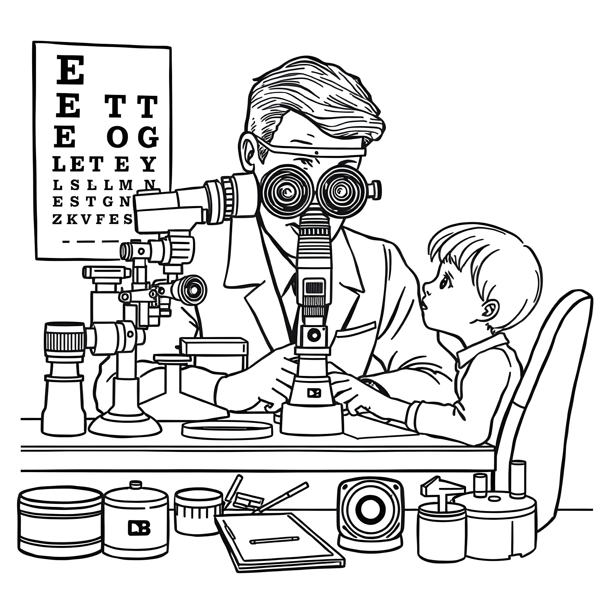 4 Best Optician Coloring Pages (Free Printable PDFs)