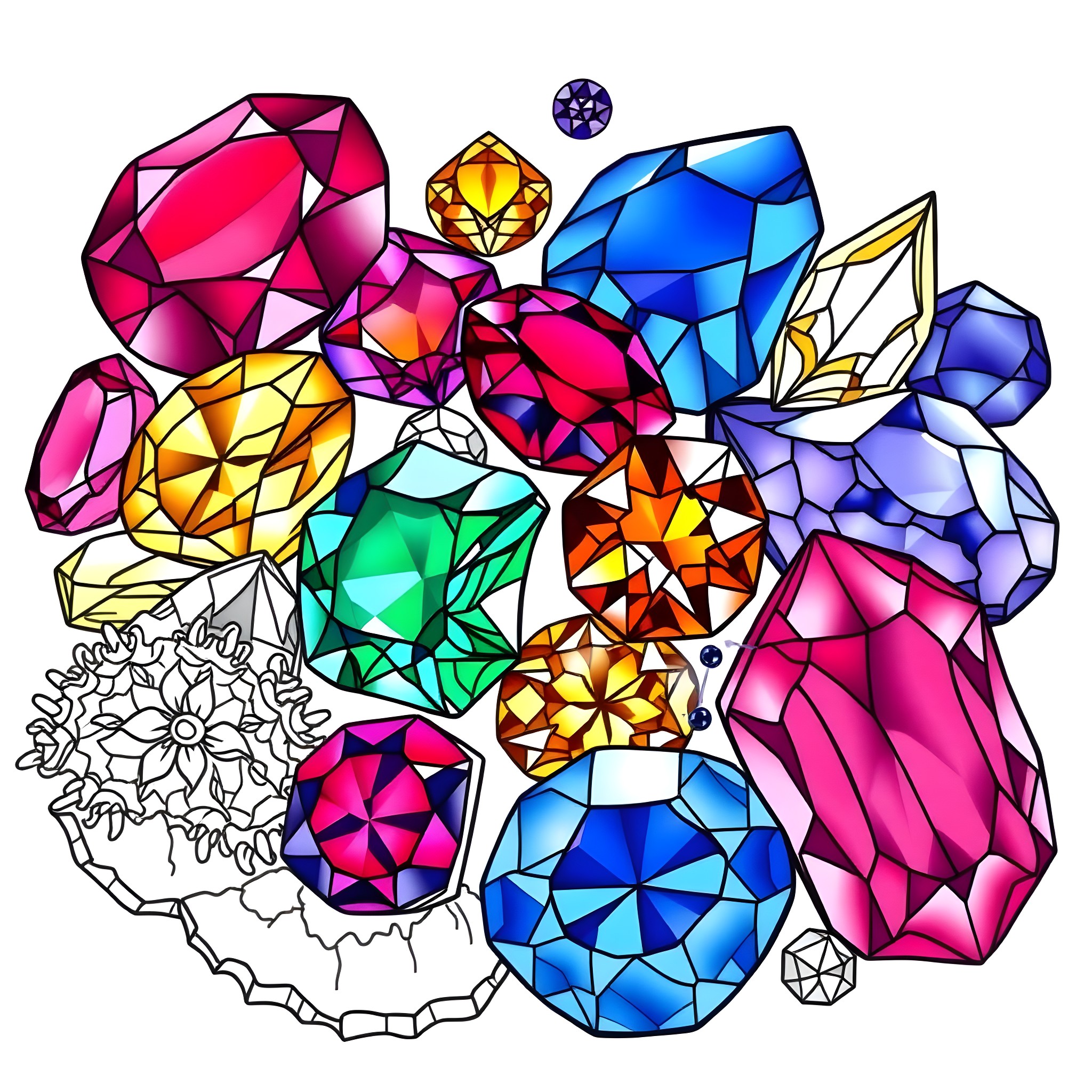 Best Gemstone Coloring Pages (Free Printable PDF)