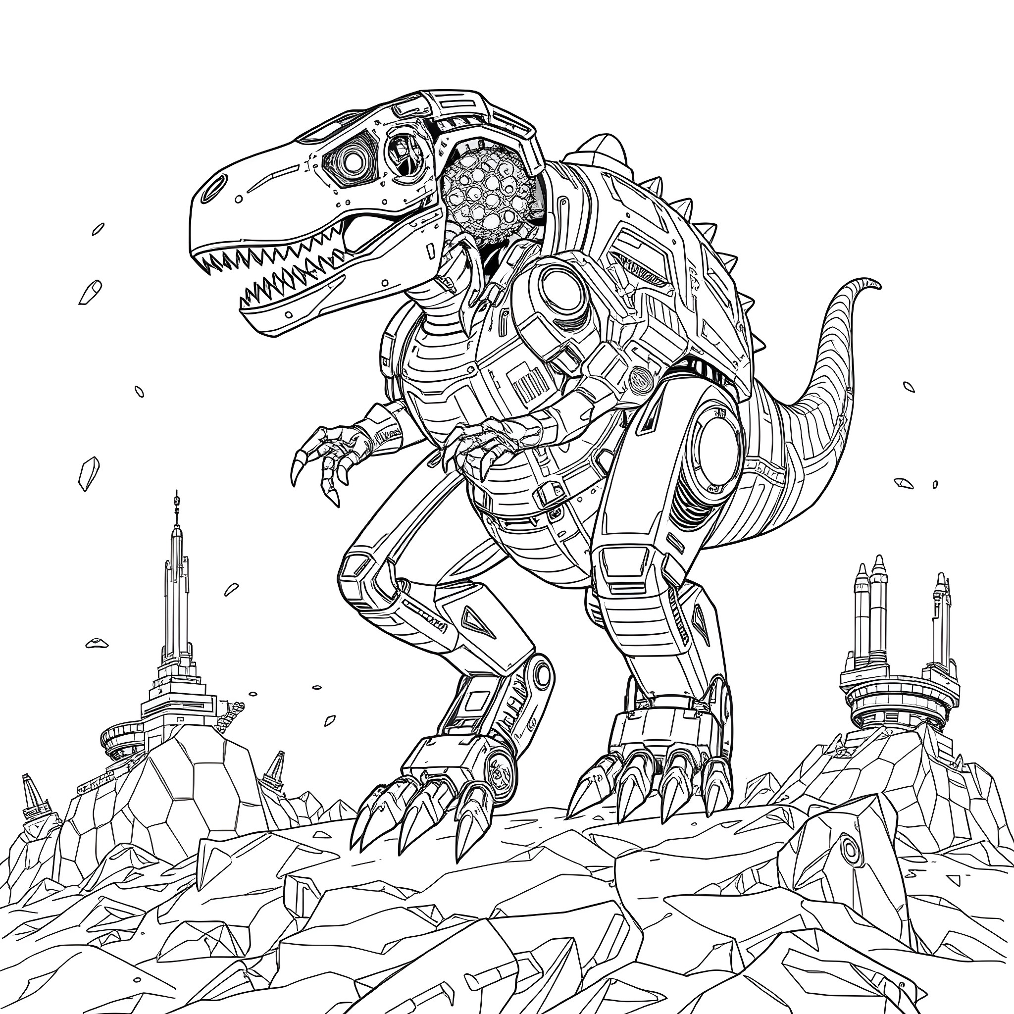 Best Mecha T-rex Coloring Pages (Free Printable PDF)