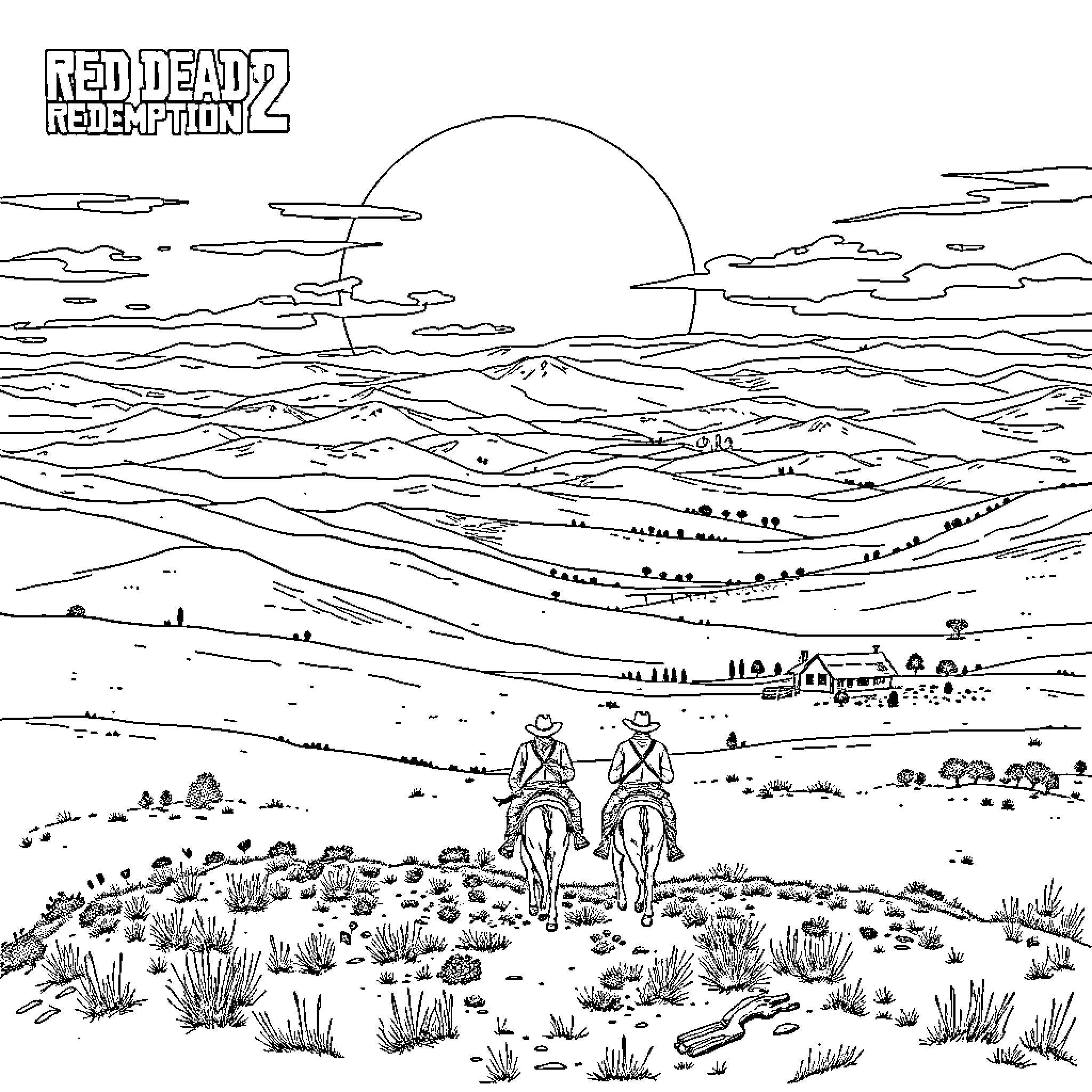 Best Red Dead Redemption Coloring Pages (Free Printable PDF)