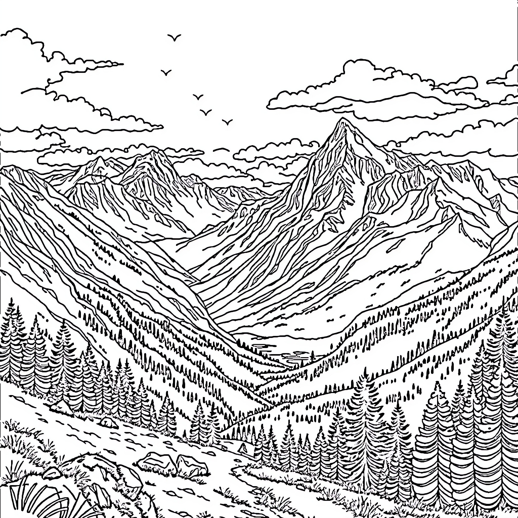Best Mountain Coloring Pages (Free Printable PDF)