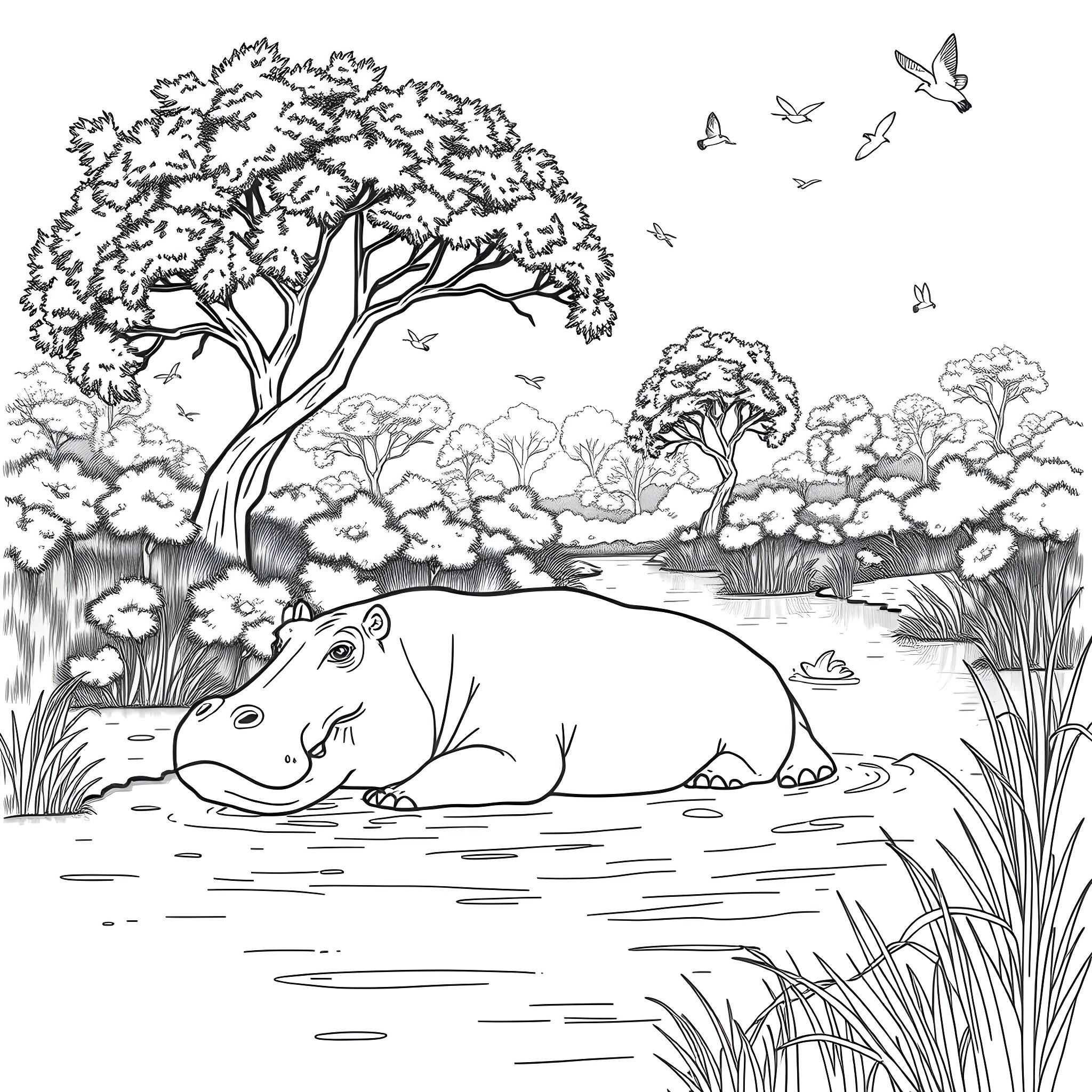 34 Best Hippopotamus Coloring Pages (Free Printable PDFs)