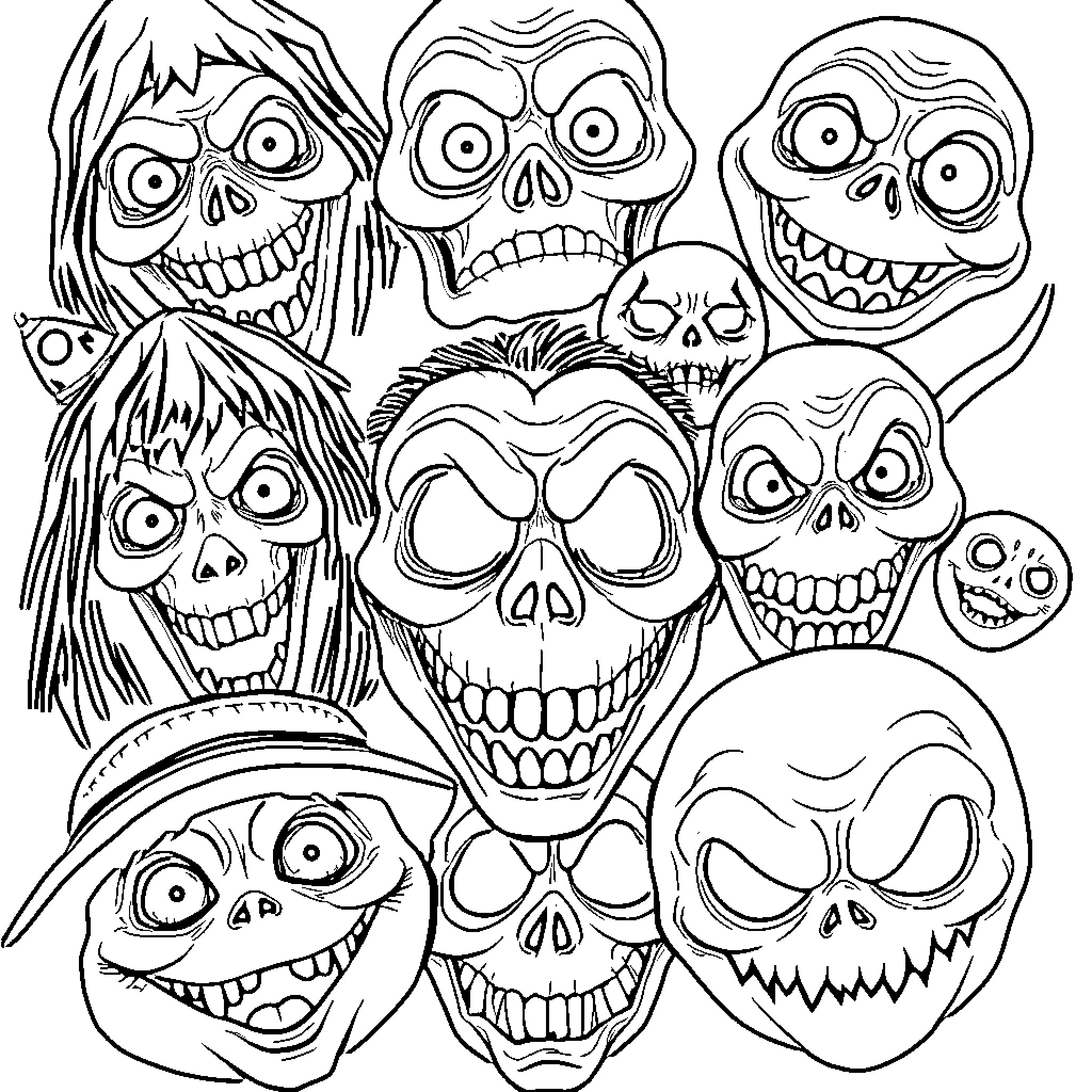 Best Horror Character Coloring Pages (Free Printable PDF)