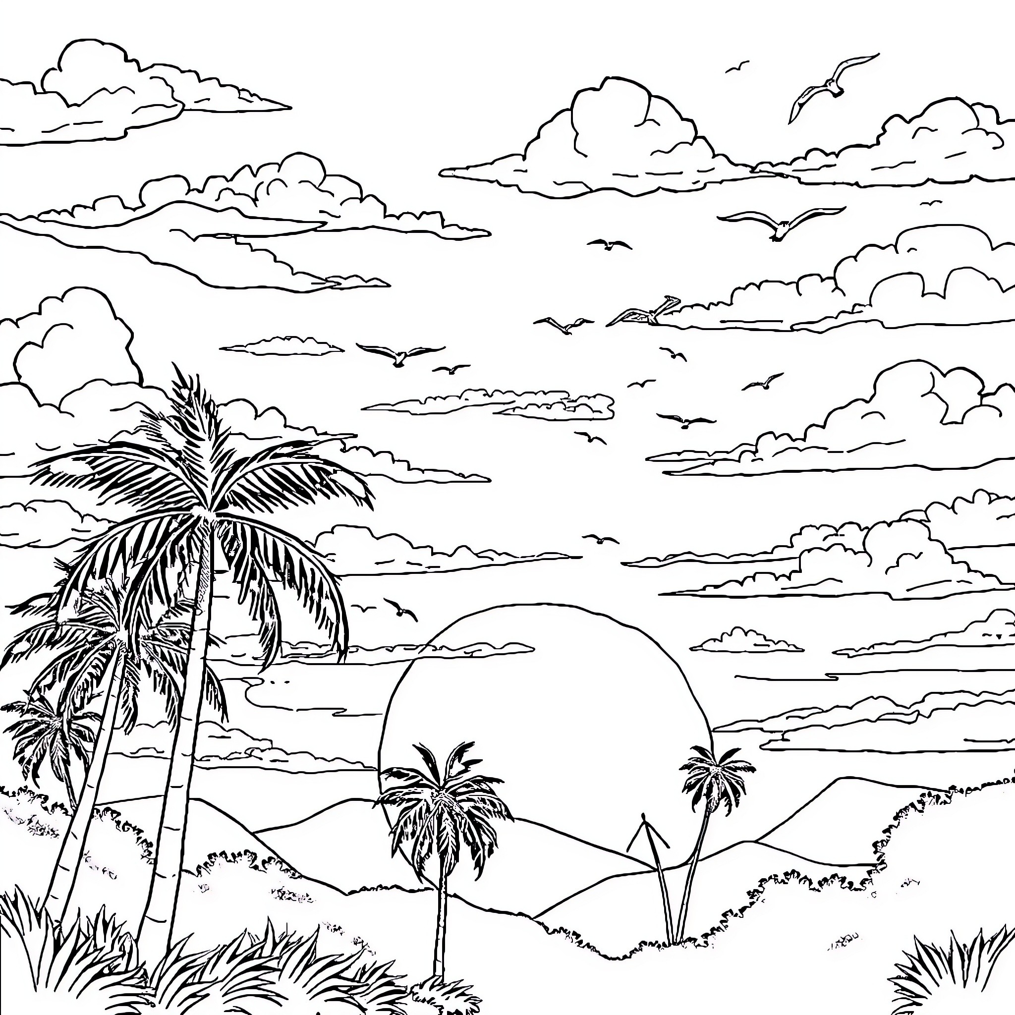 Best Sunset Coloring Pages (Free Printable PDF)