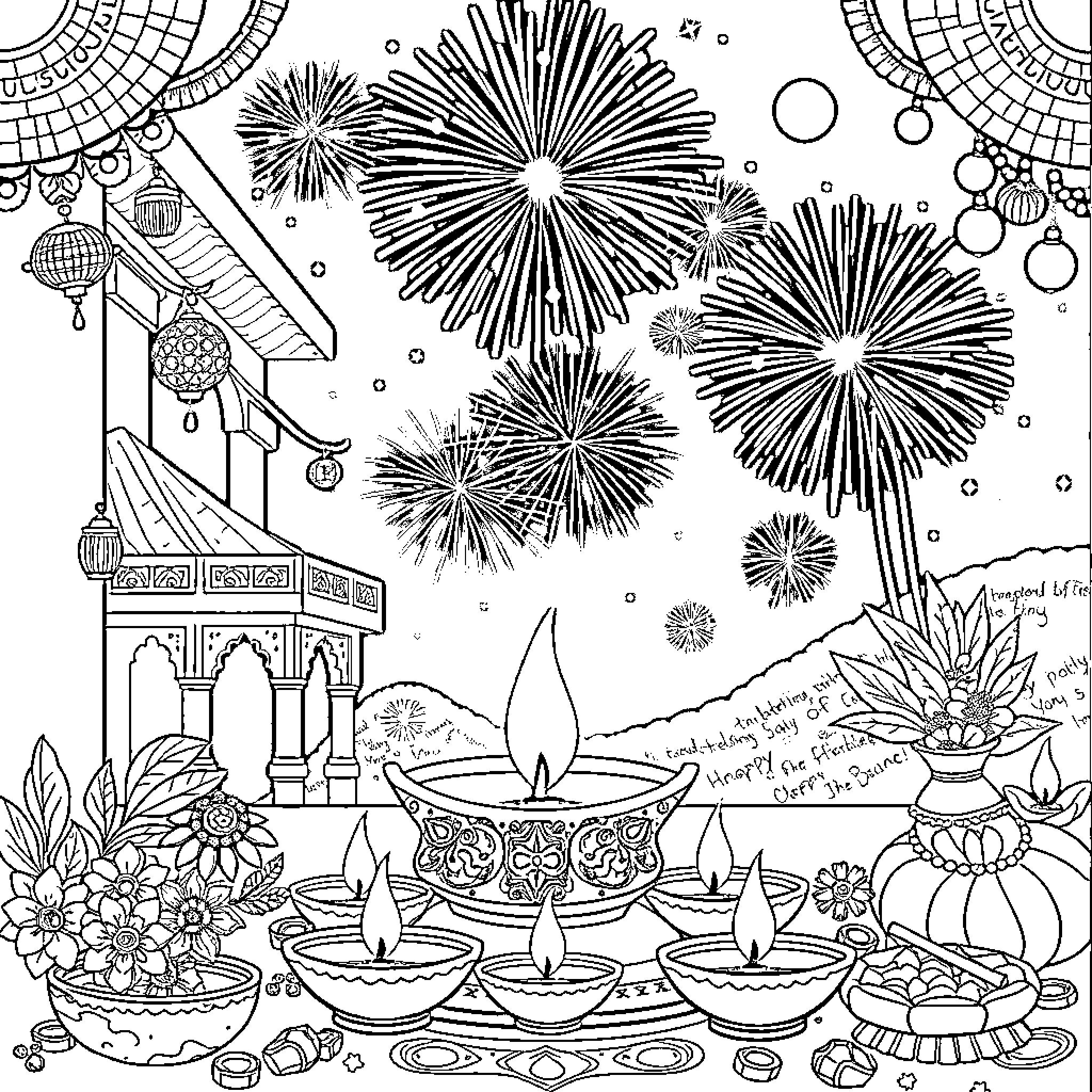 Best Diwali Coloring Pages (Free Printable PDF)
