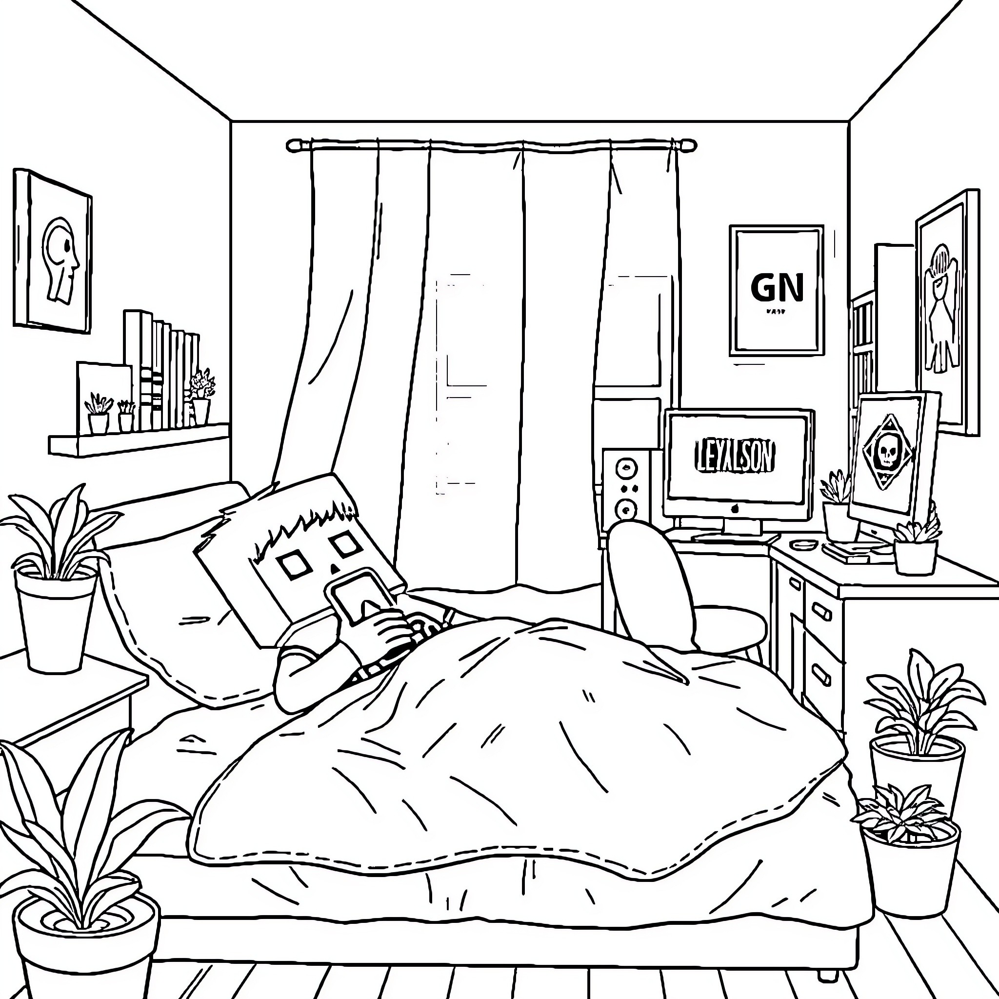 Best Bedroom Coloring Pages (Free Printable PDF)