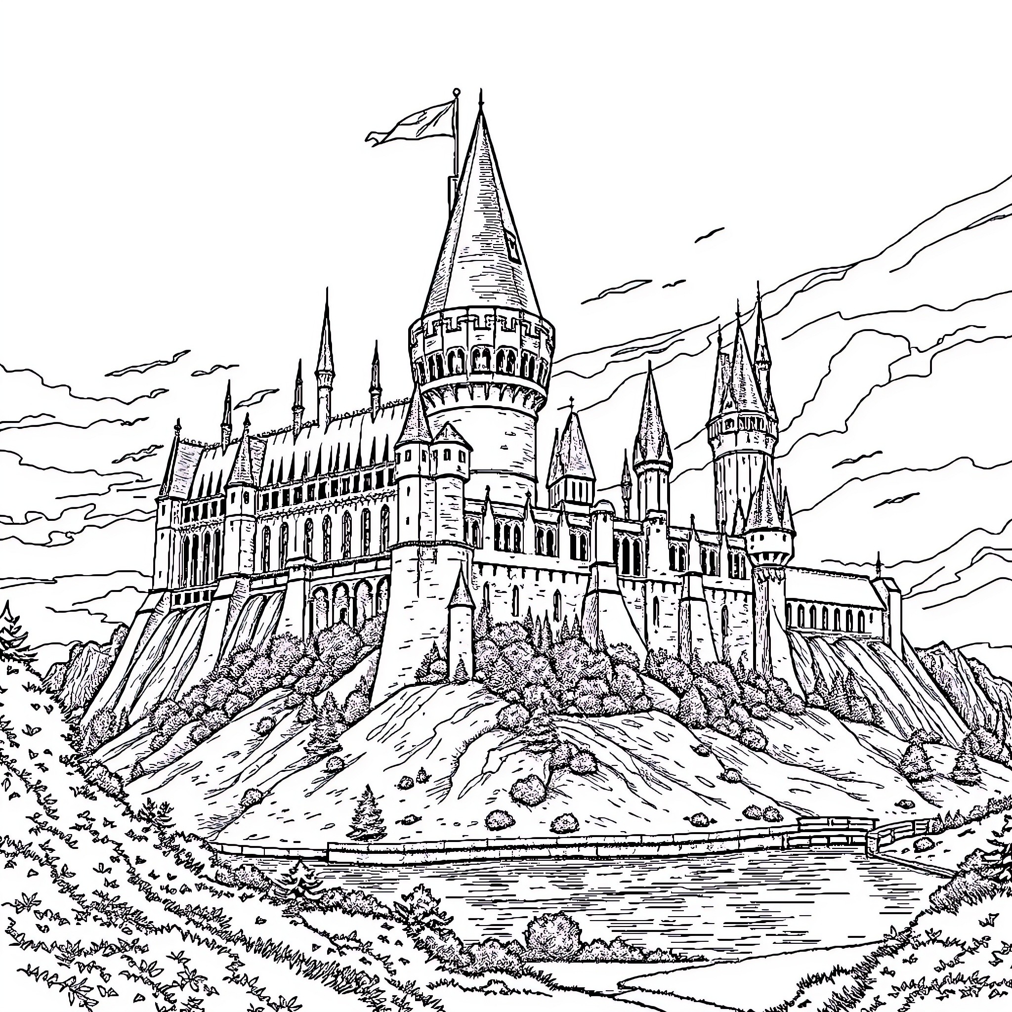 1 Best Hogwarts Castle Coloring Pages (Free Printable PDFs)