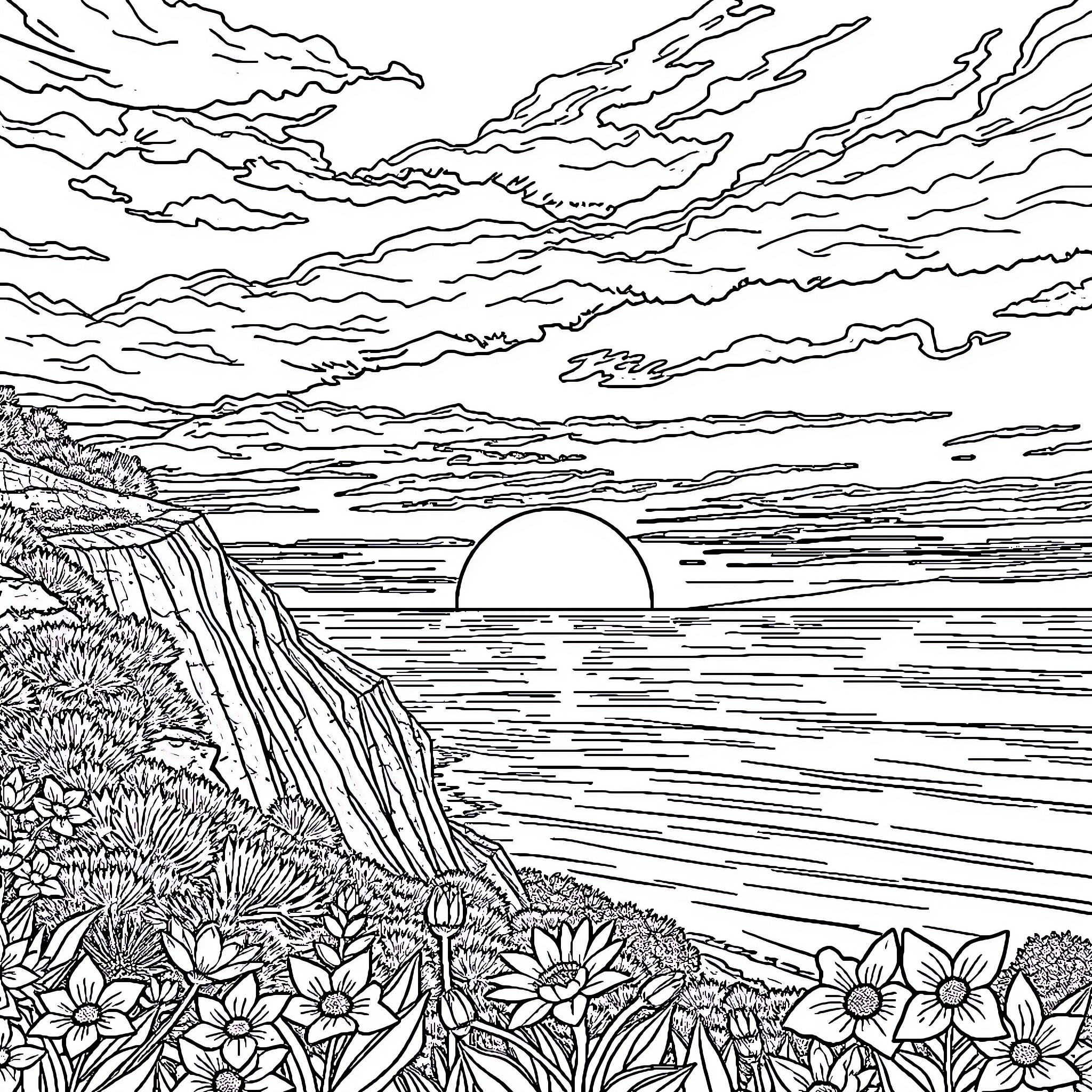 Best Sunset Coloring Pages (Free Printable PDF)