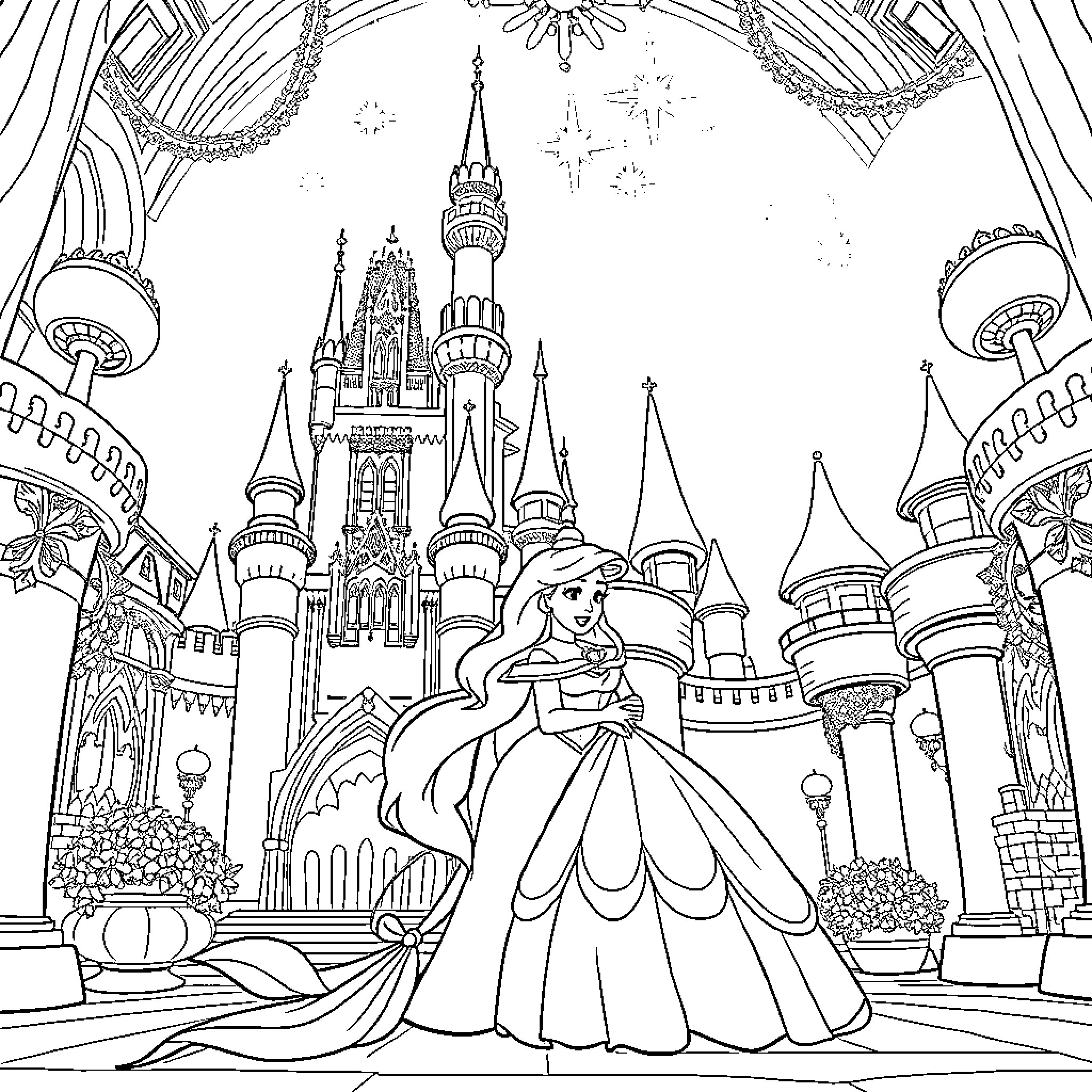Best Ariel and Belle Coloring Pages (Free Printable PDF)