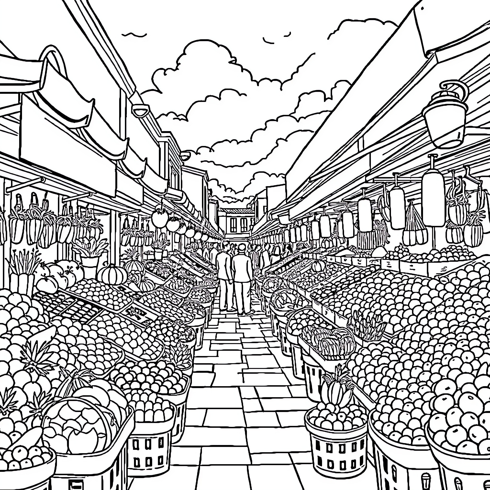 Best Market Coloring Pages (Free Printable PDF)