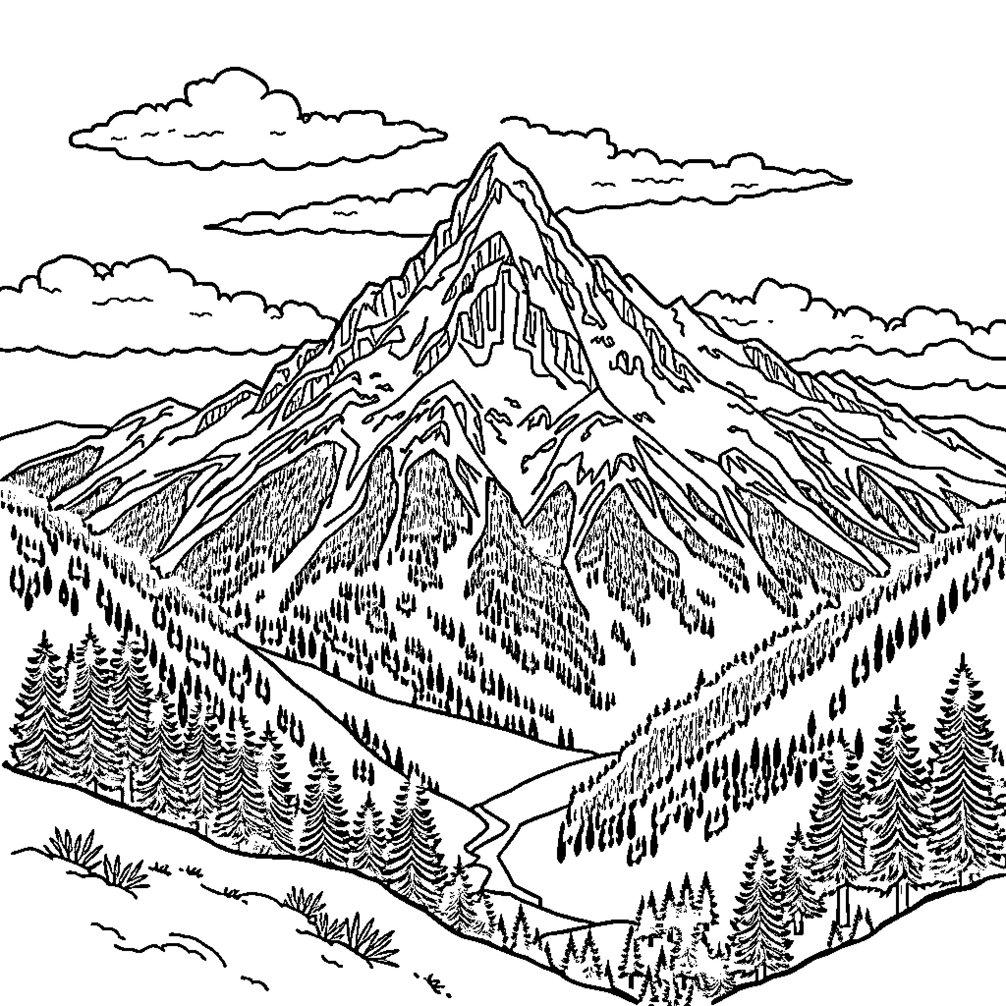 Best Mountain Coloring Pages (Free Printable PDF)