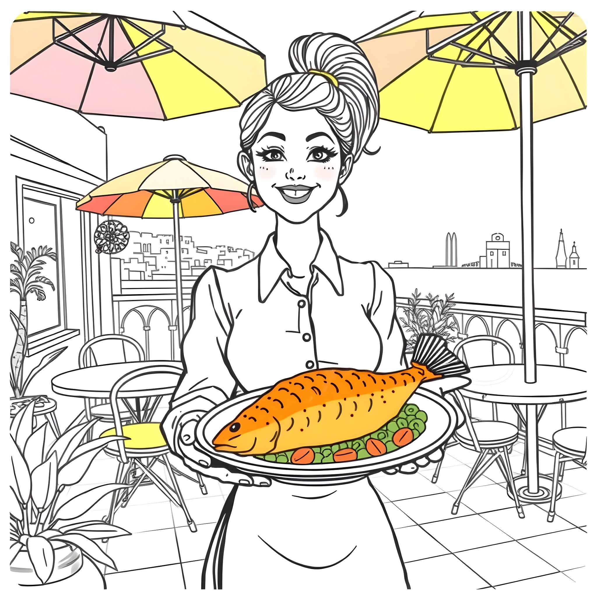 Best Waitress Coloring Pages (Free Printable PDF)