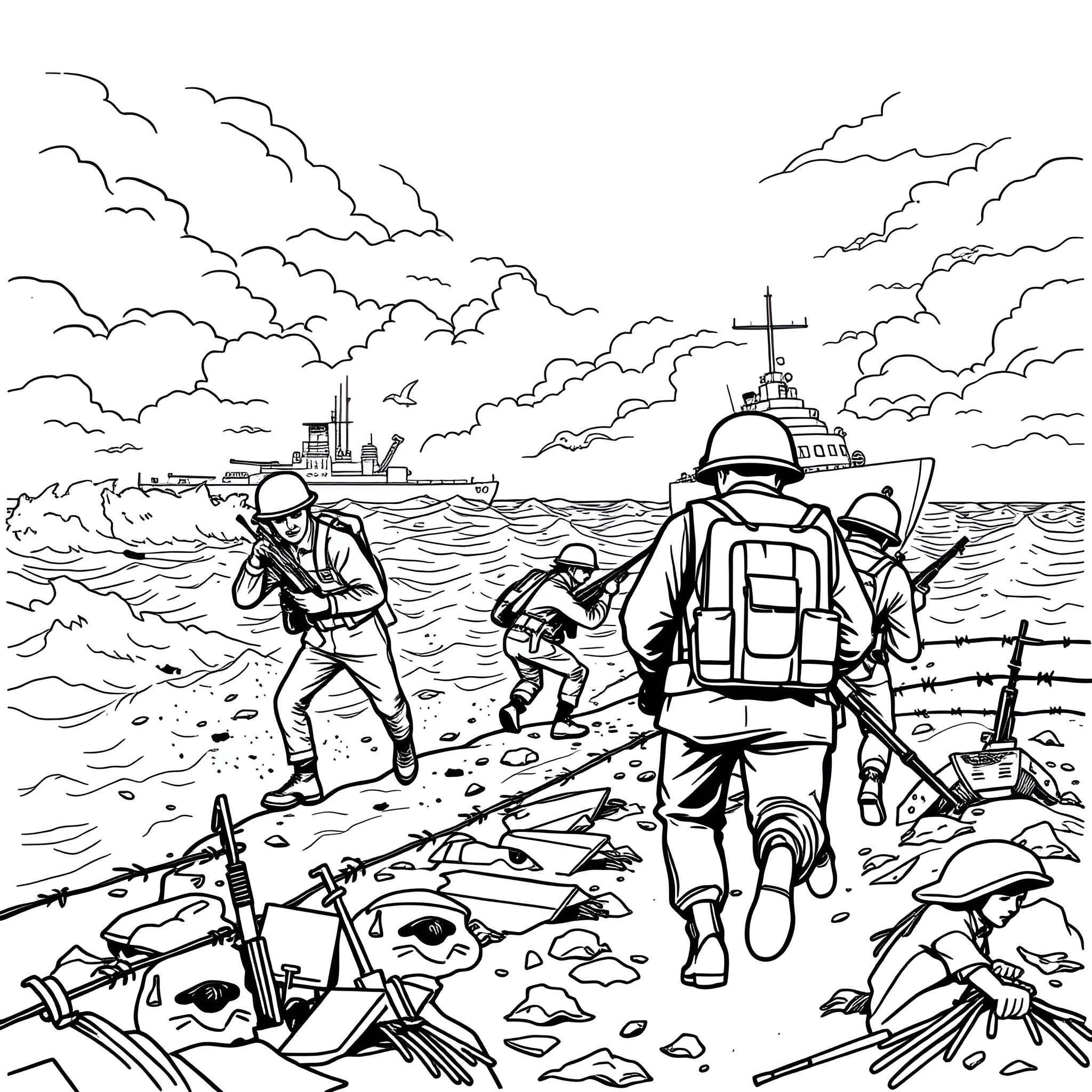 Best WW2 D-Day Coloring Pages (Free Printable PDF)