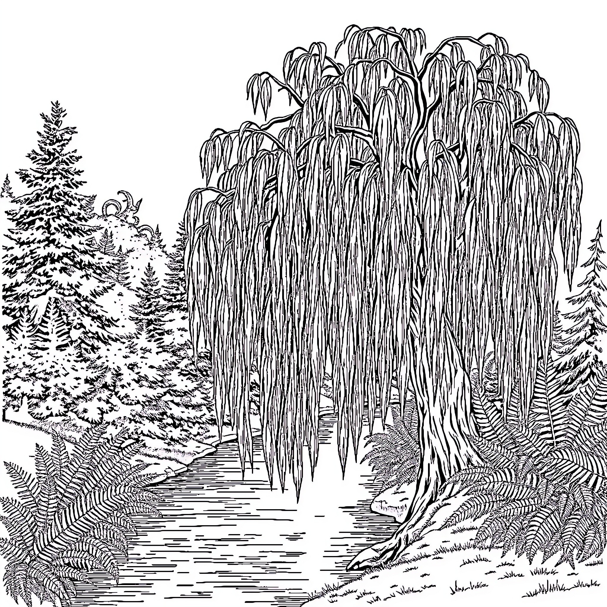 Best Willow Tree Coloring Pages (Free Printable PDF)