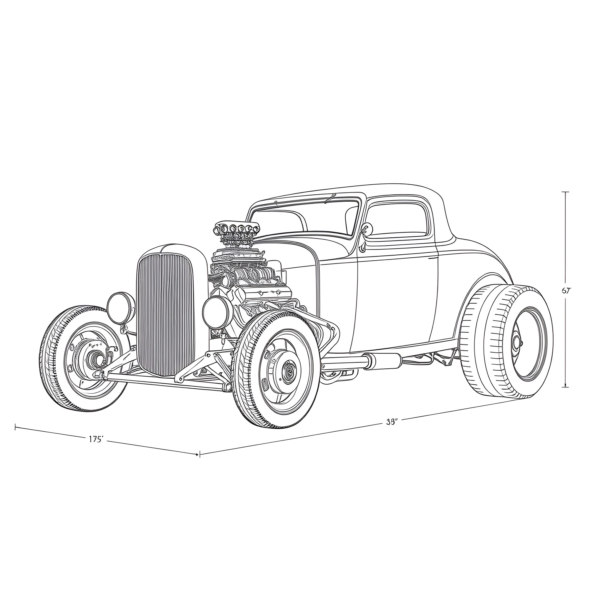 16 Best Hotrod Coloring Pages (Free Printable PDFs)