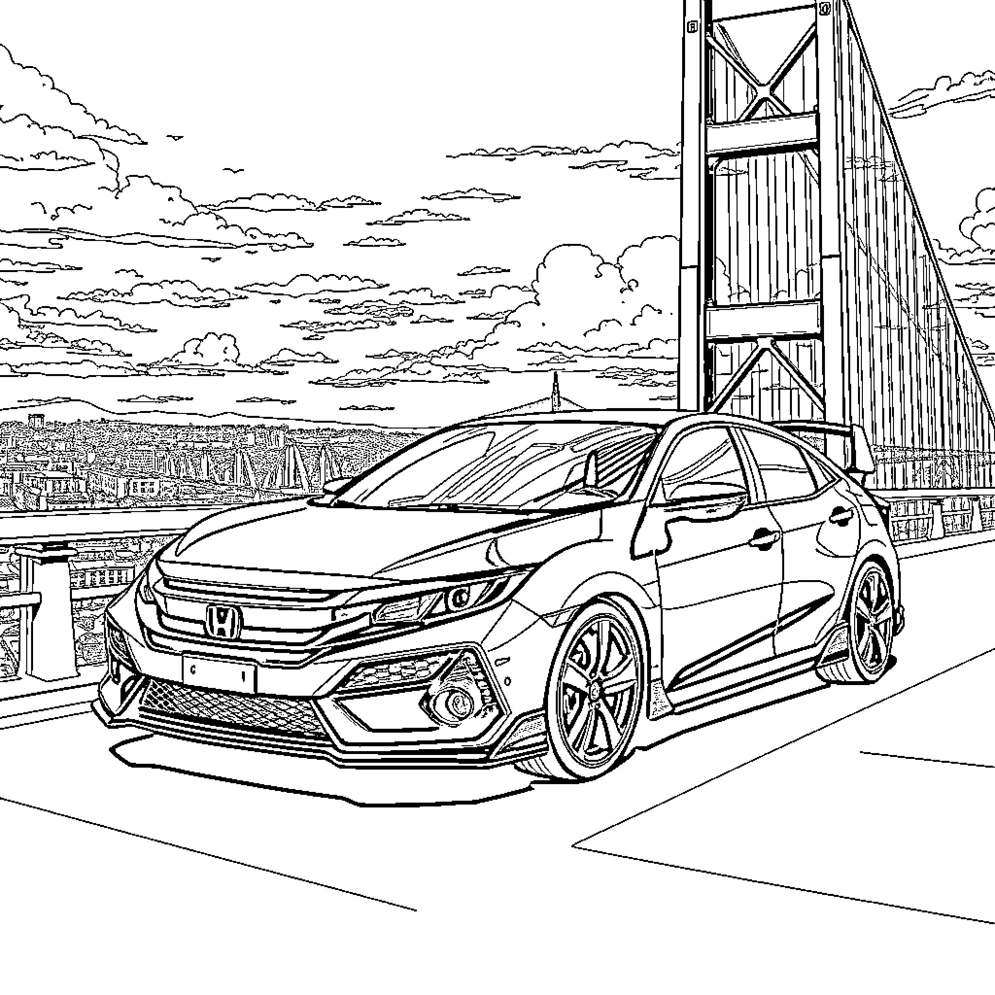 Best Honda Civic Coloring Pages (Free Printable PDF)