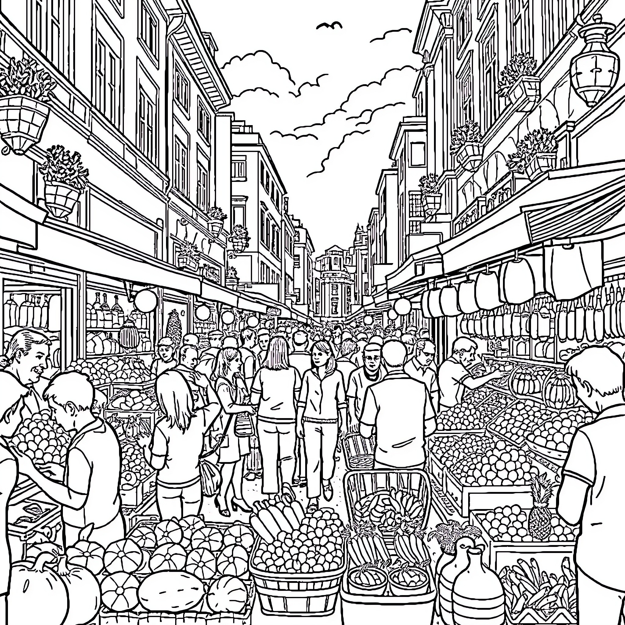 Best Market Coloring Pages (Free Printable PDF)