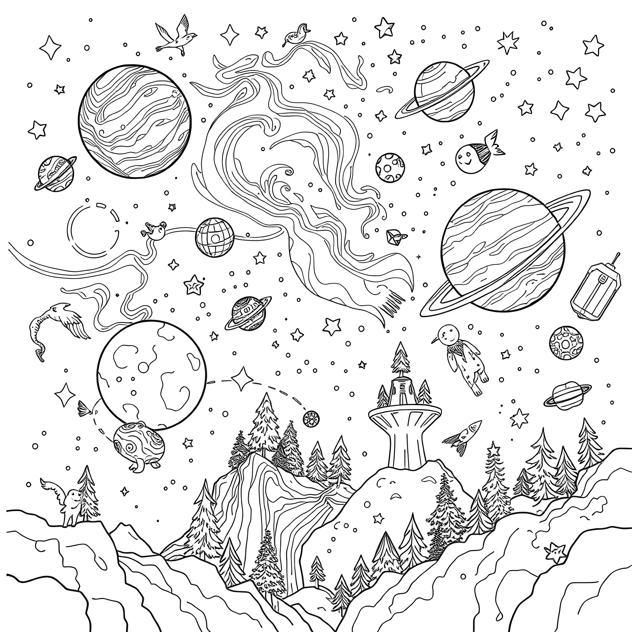 Best Galaxy Coloring Pages (Free Printable PDF)