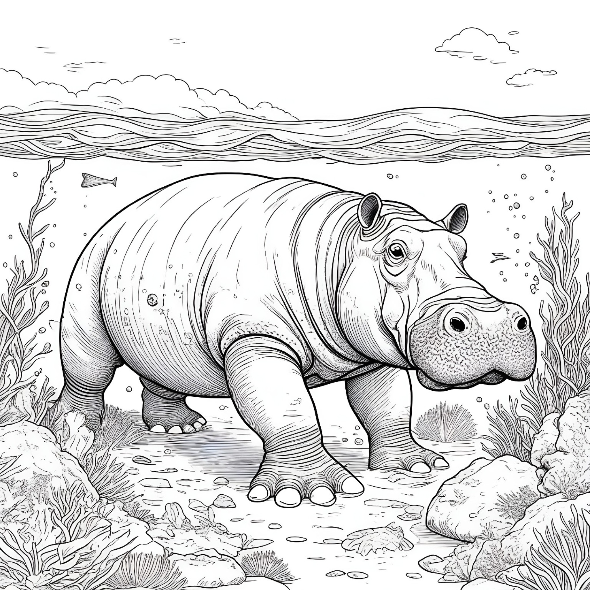 17 Best Hippopotamus Coloring Pages (Free Printable PDFs)