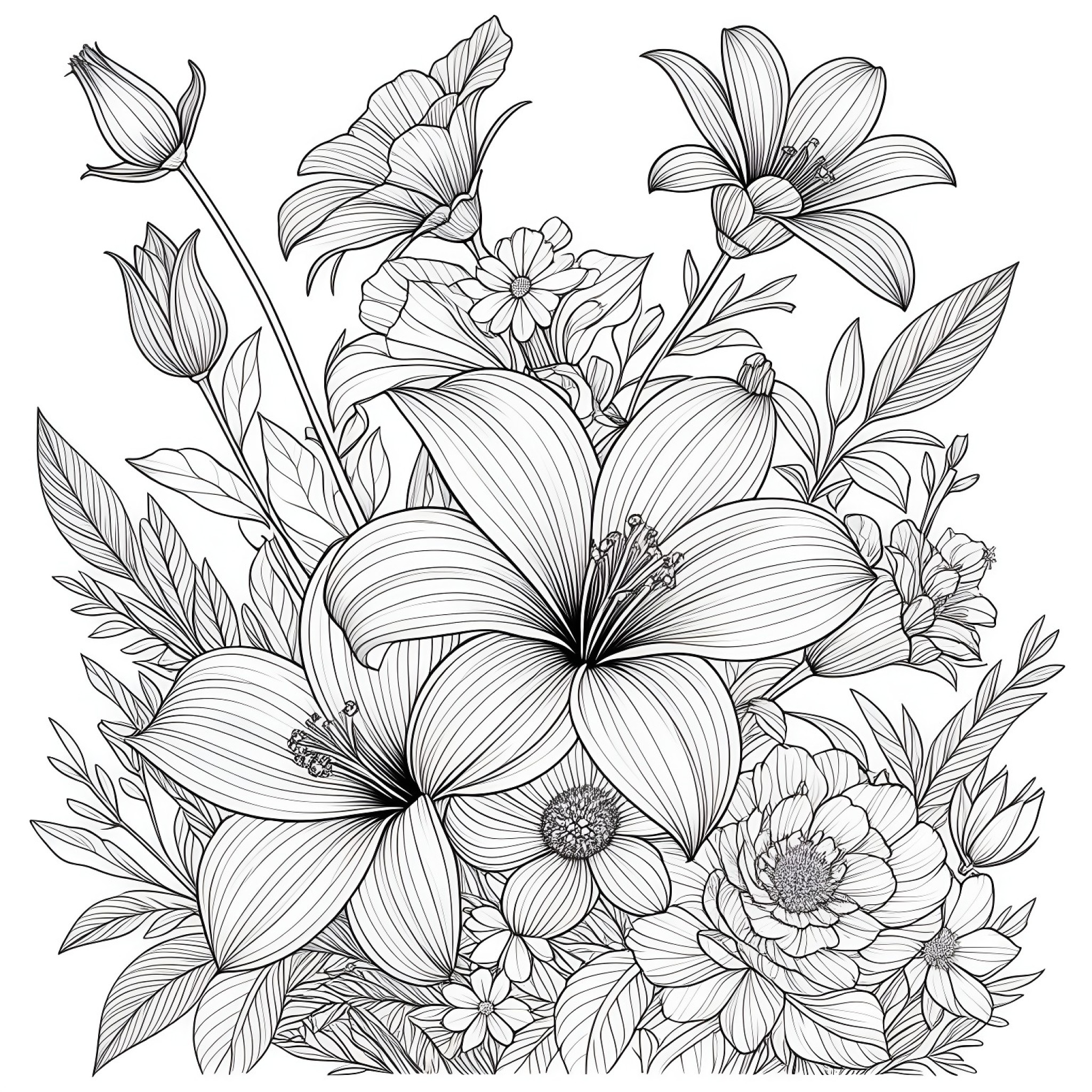 Best Flowers Coloring Pages (Free Printable PDF)