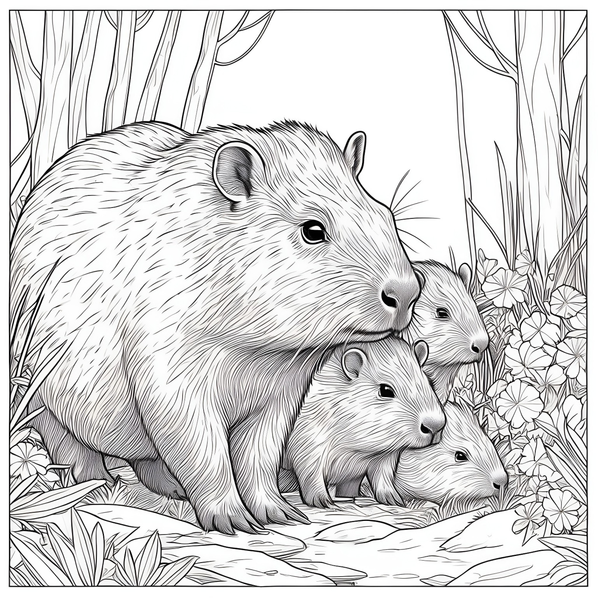 Best Capybara Coloring Pages (Free Printable PDF)