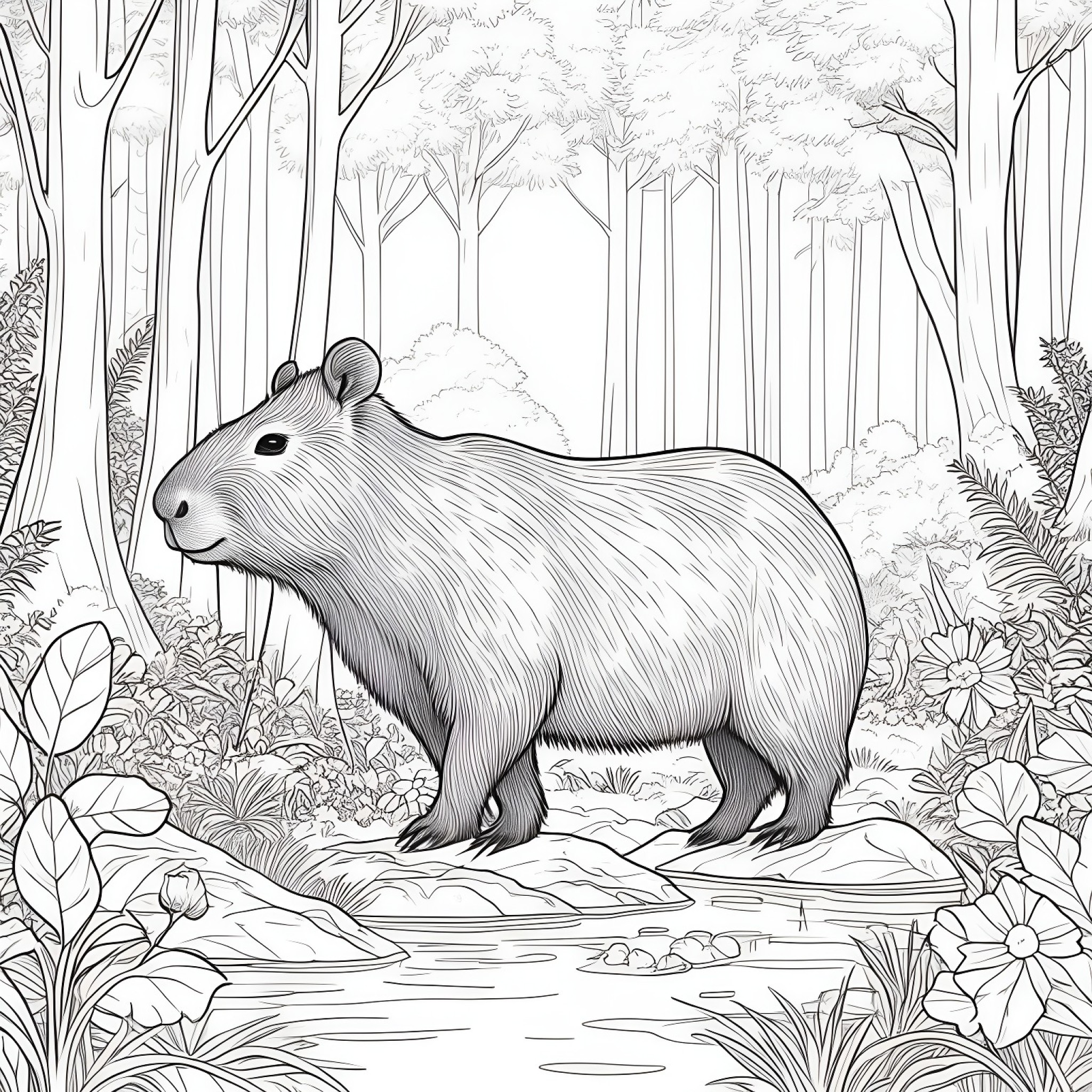 Best Capybara Coloring Pages (Free Printable PDF)