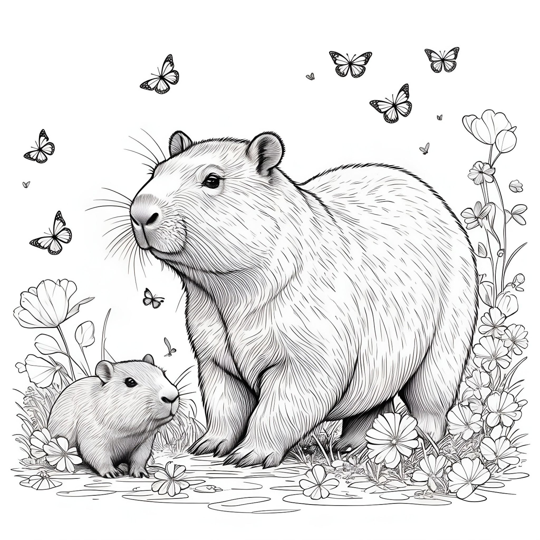 Best Capybara Coloring Pages (Free Printable PDF)