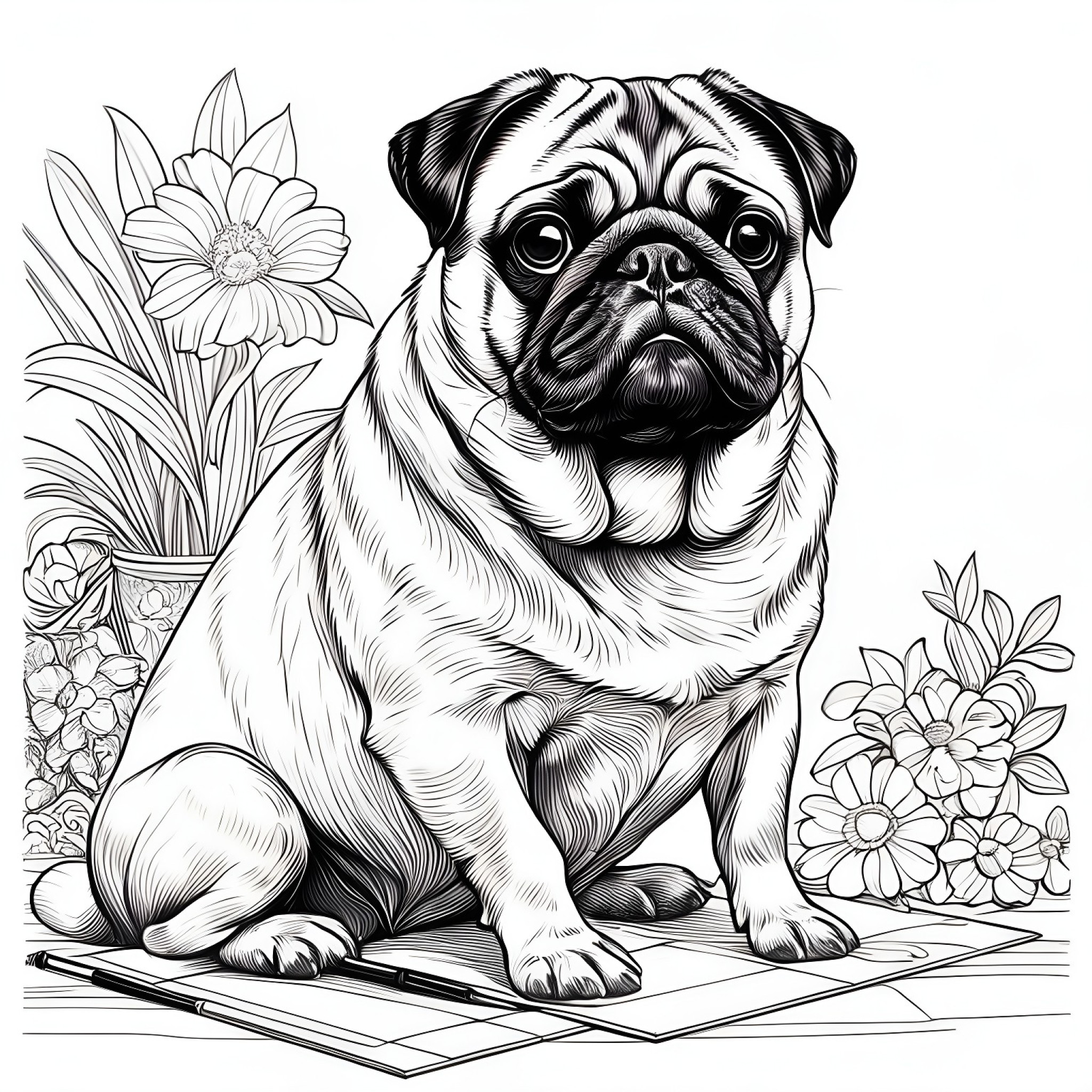 Best Pug Coloring Pages (Free Printable PDF)