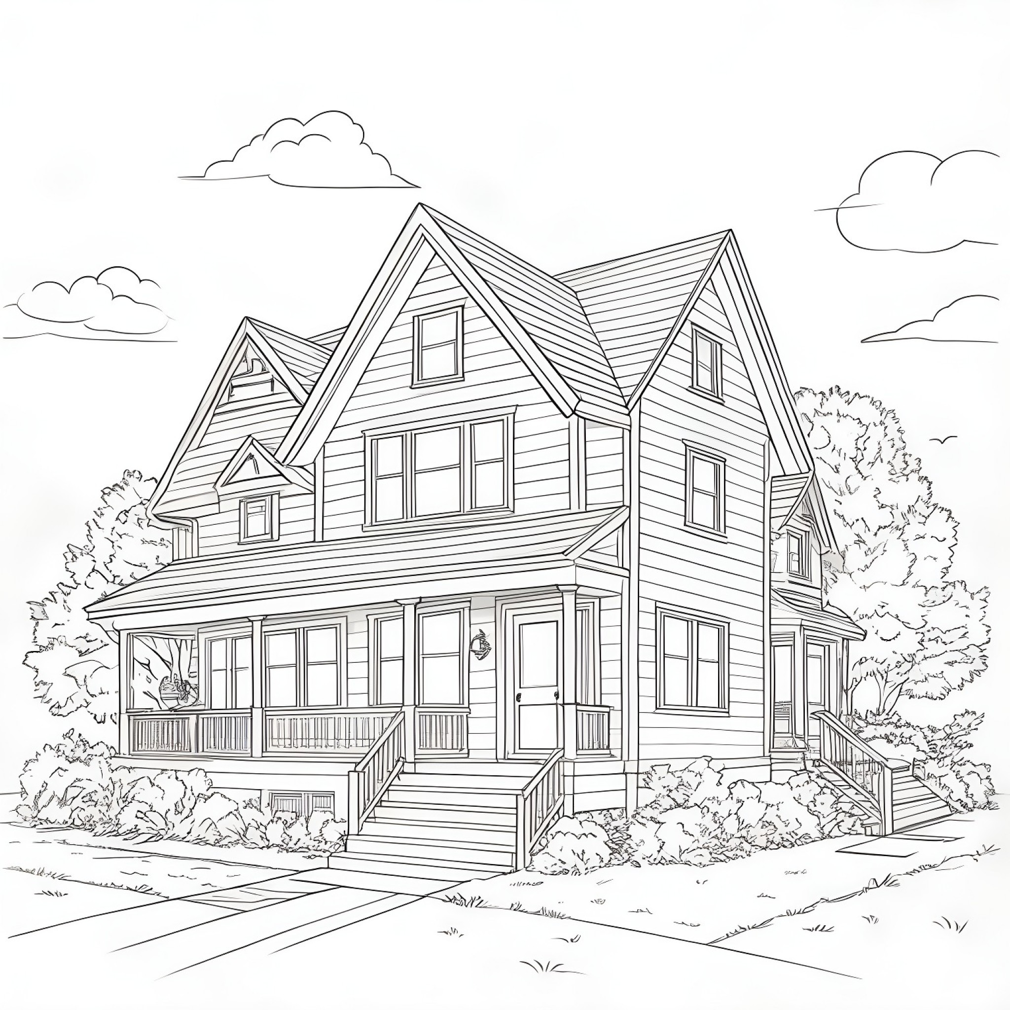 Best House Coloring Pages (Free Printable PDF)