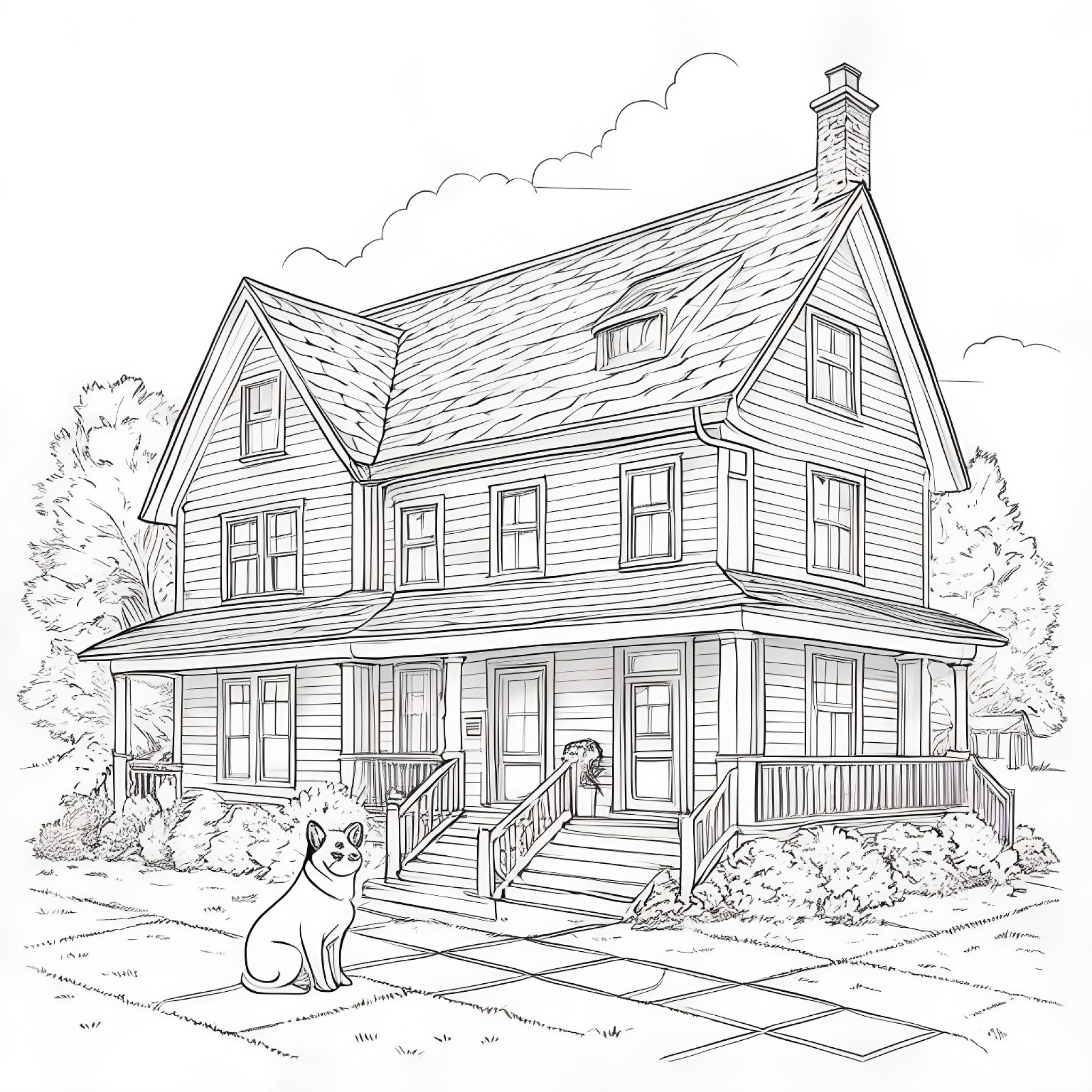 Best House Coloring Pages (Free Printable PDF)