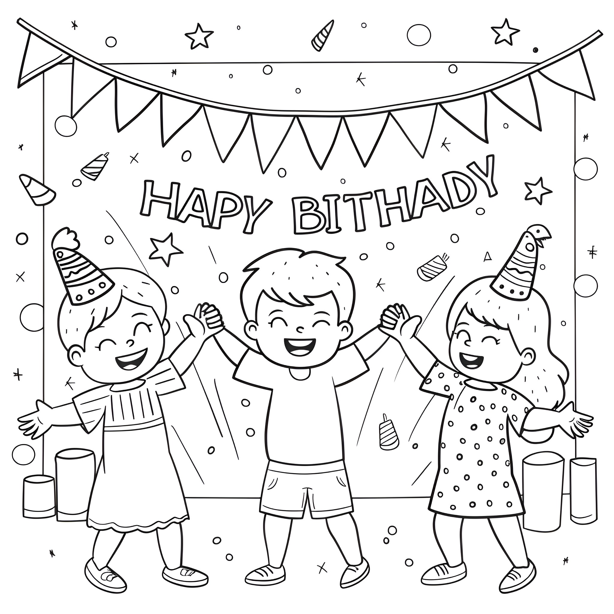 Best Happy Birthday Coloring Pages (Free Printable PDF)