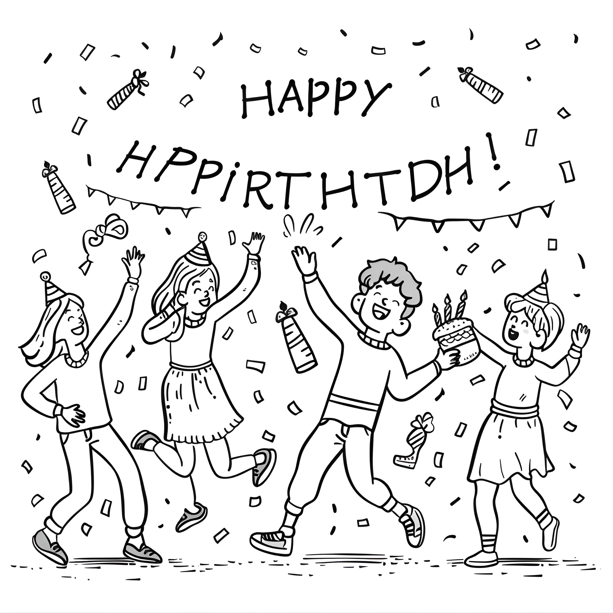 Best Happy Birthday Coloring Pages (Free Printable PDF)