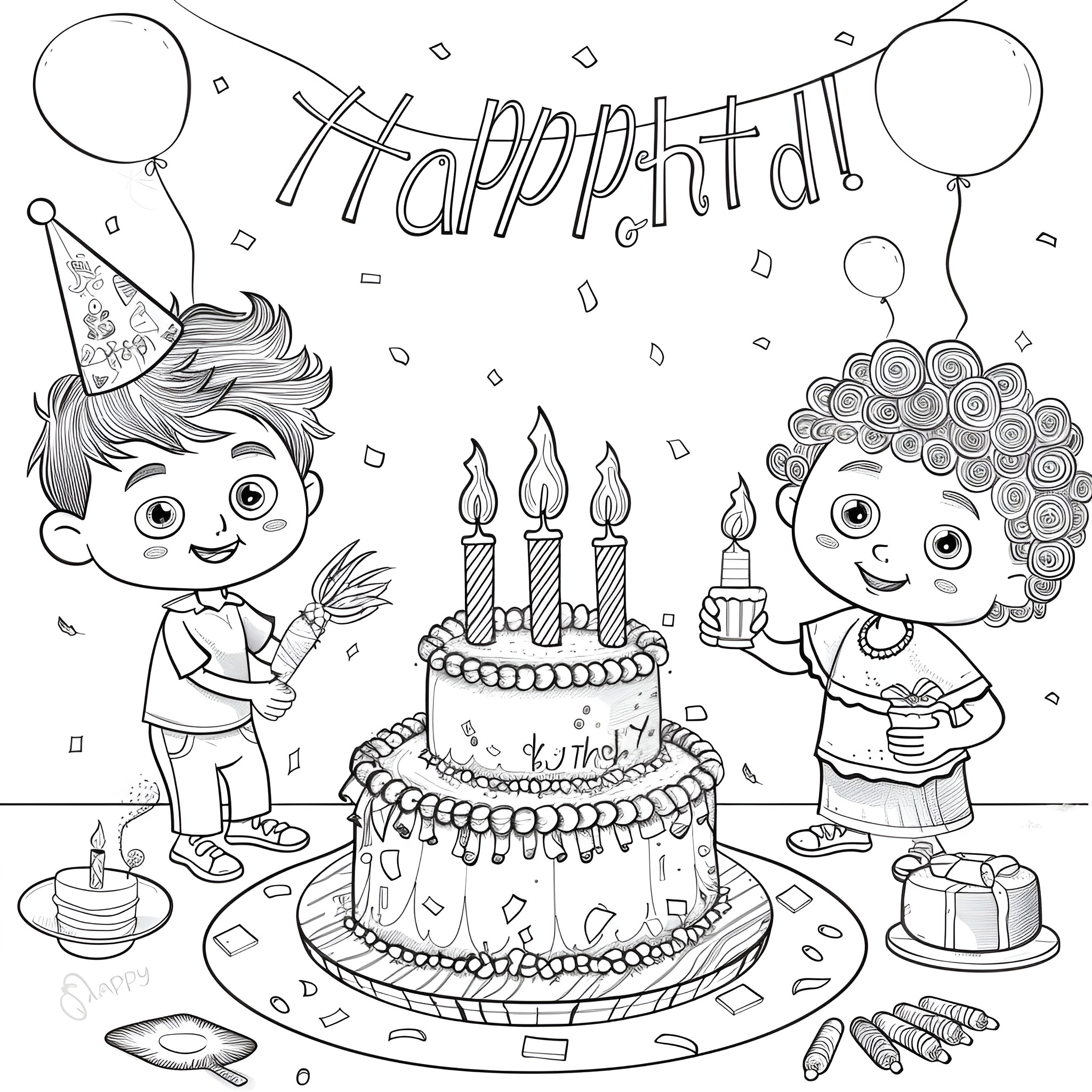 Best Happy Birthday Coloring Pages (Free Printable PDF)