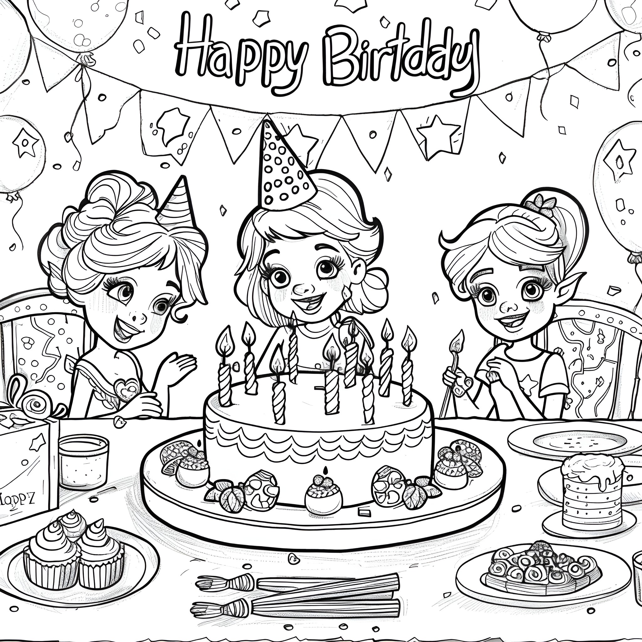 Best Happy Birthday Coloring Pages (Free Printable PDF)