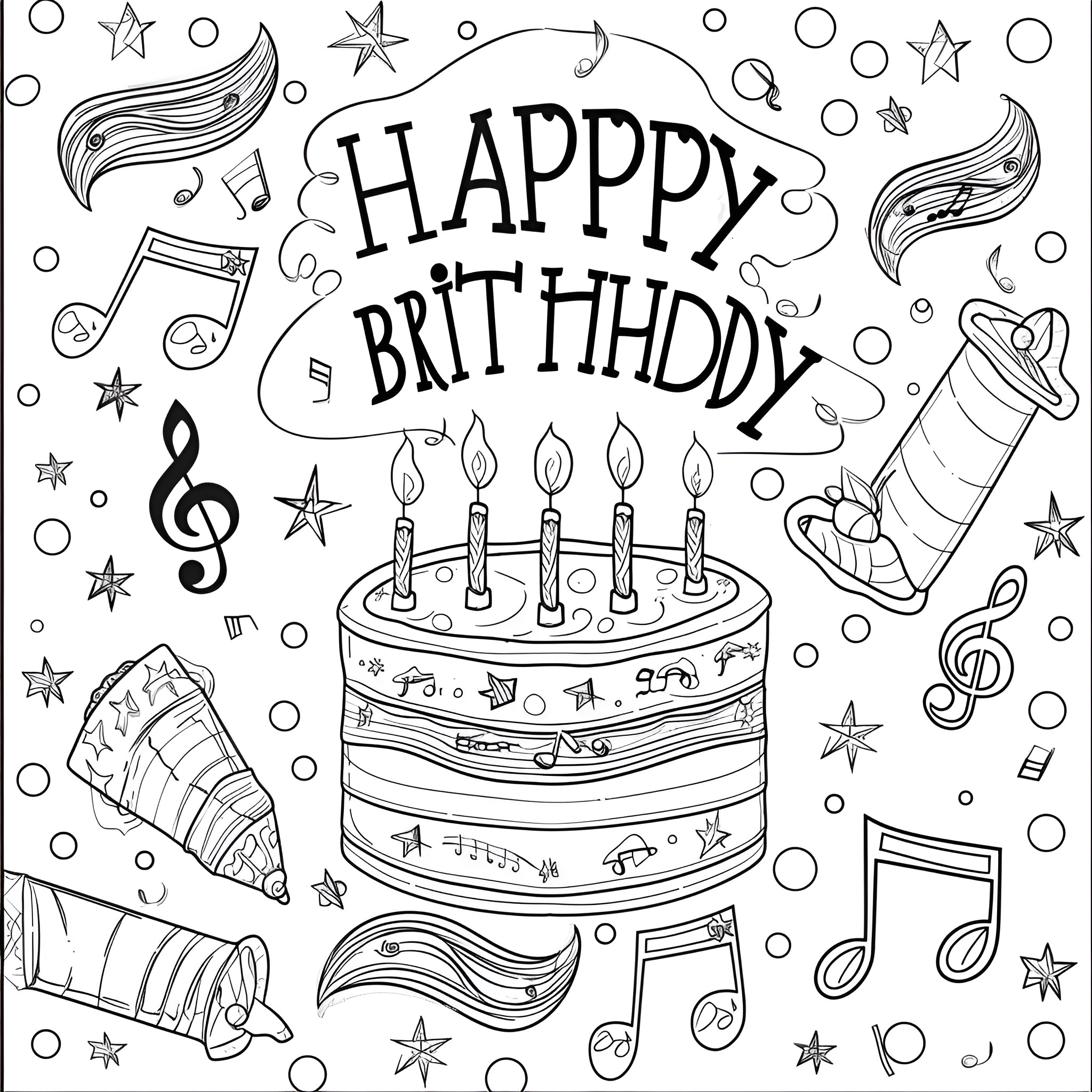 Best Happy Birthday Coloring Pages (Free Printable PDF)