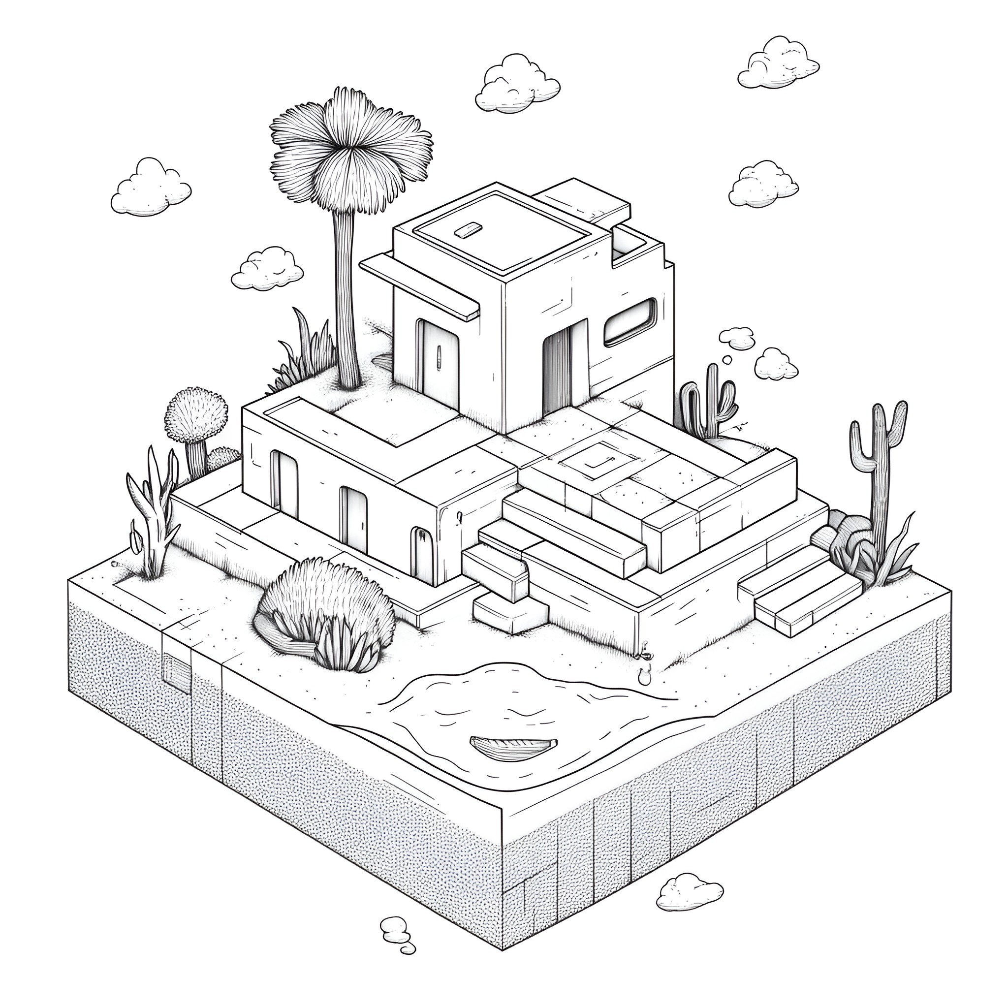 Best Isometric Coloring Pages (Free Printable PDF)