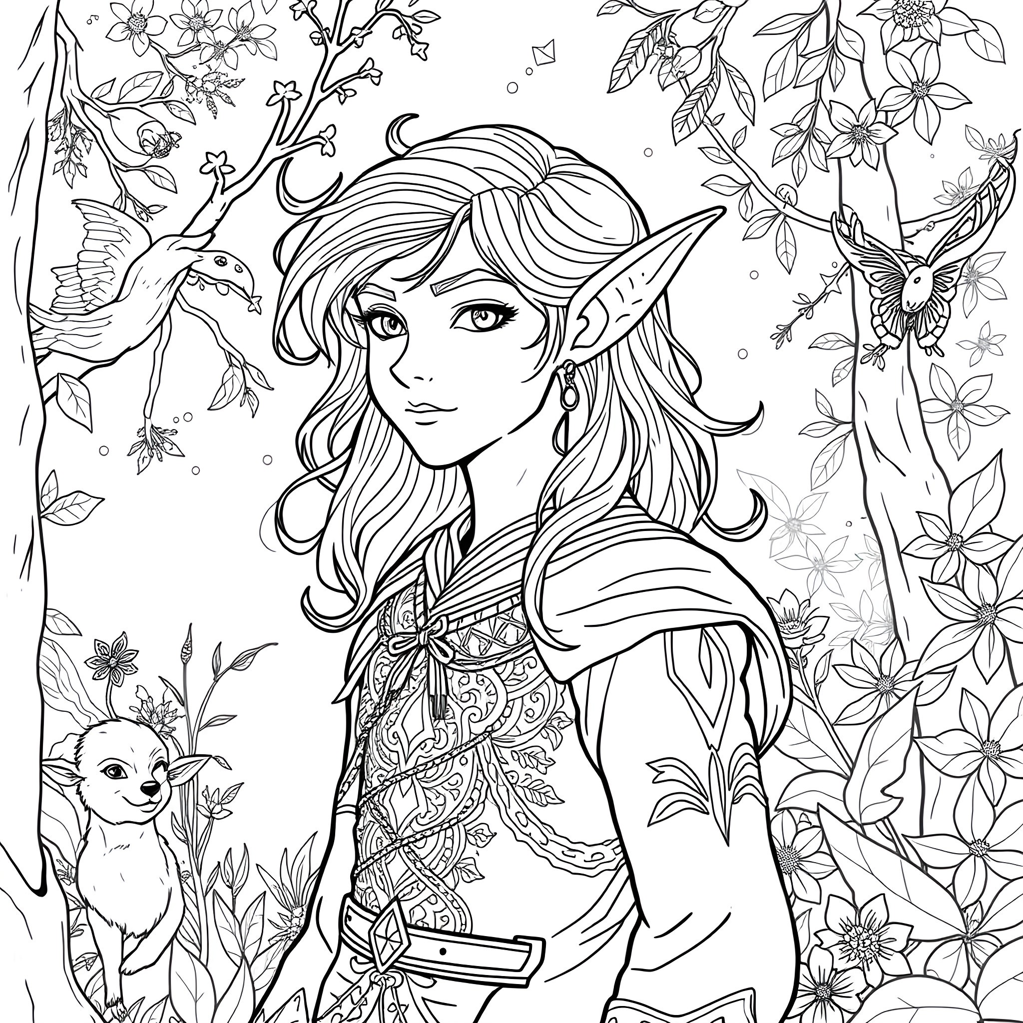 2 Best Pretty Elf Man Coloring Pages (Free Printable PDFs)