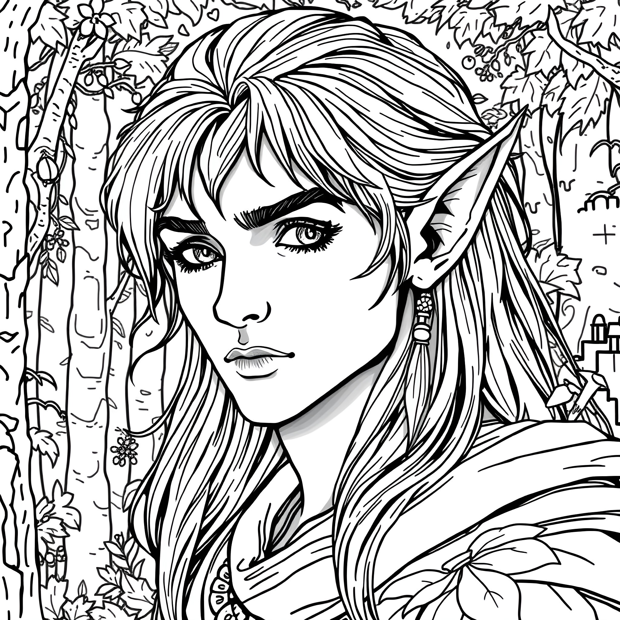 Best Elf Man Portrait Coloring Pages (Free Printable PDF)