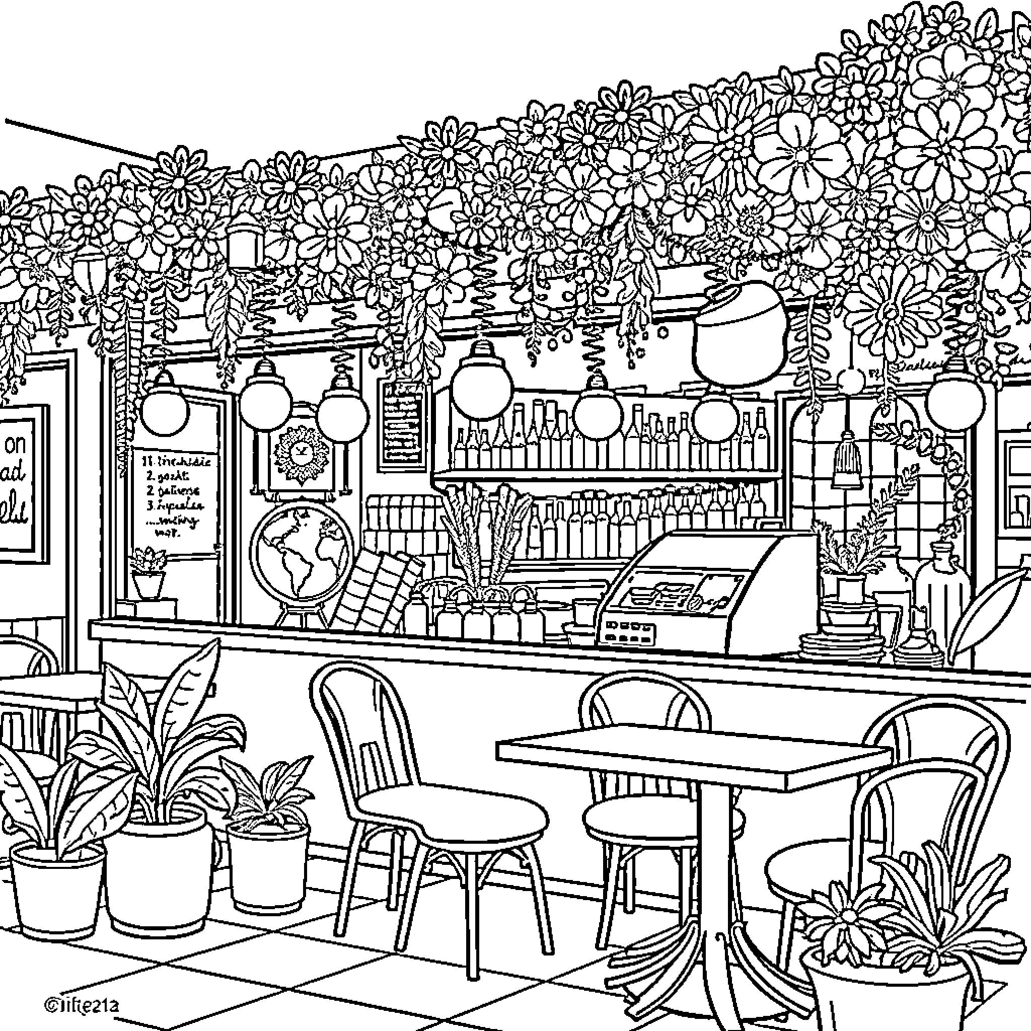 Best Cafe Coloring Pages (Free Printable PDF)