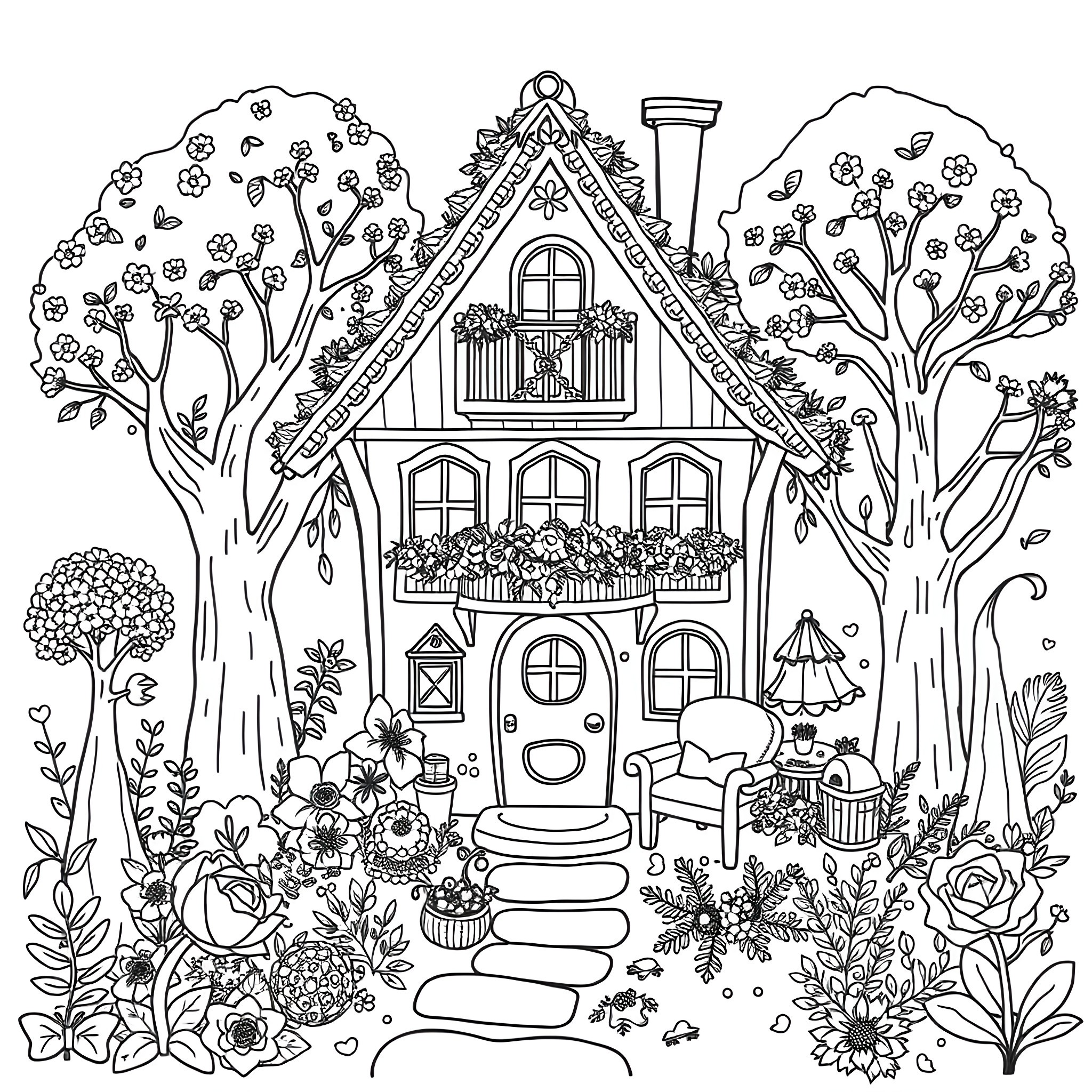 Best Cozy Tiny House Coloring Pages (Free Printable PDF)